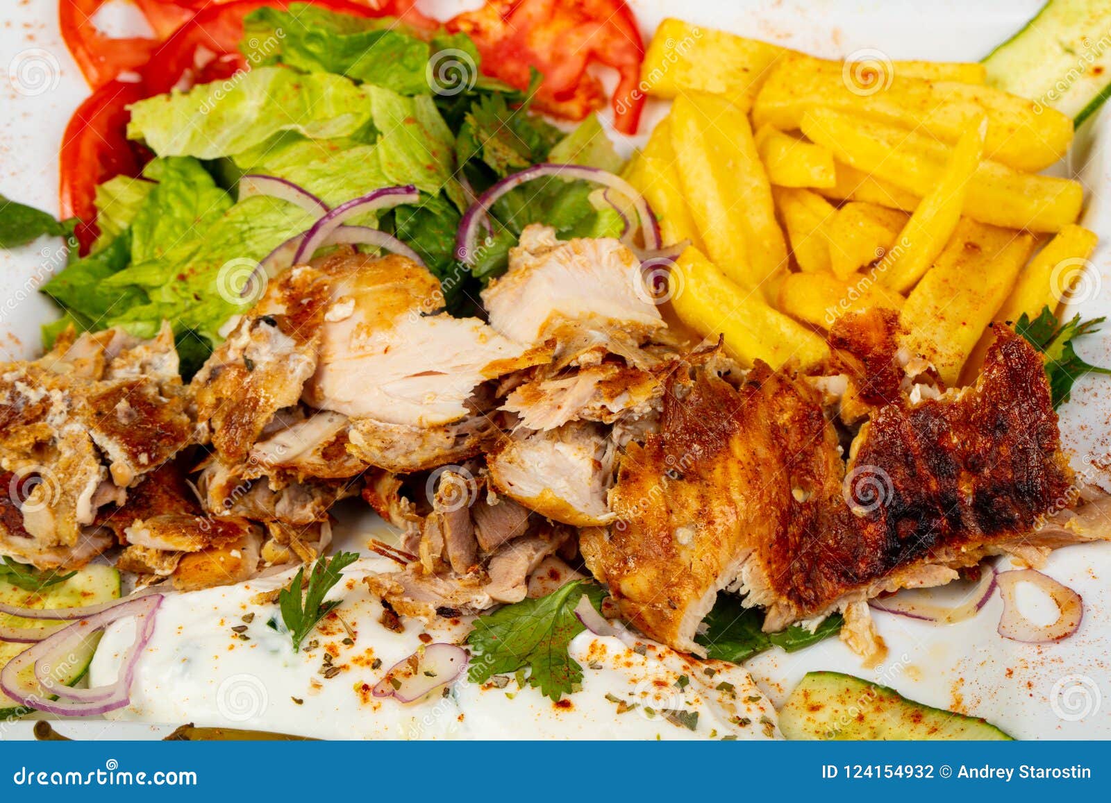 Gyros on the plate stock photo. Image of gyro, plate - 124154932