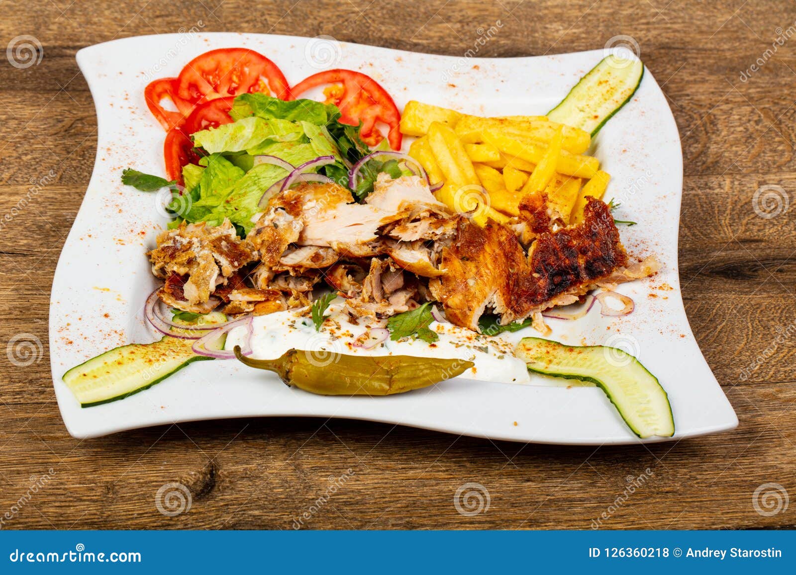 Gyros on the plate stock photo. Image of lunch, greek - 126360218