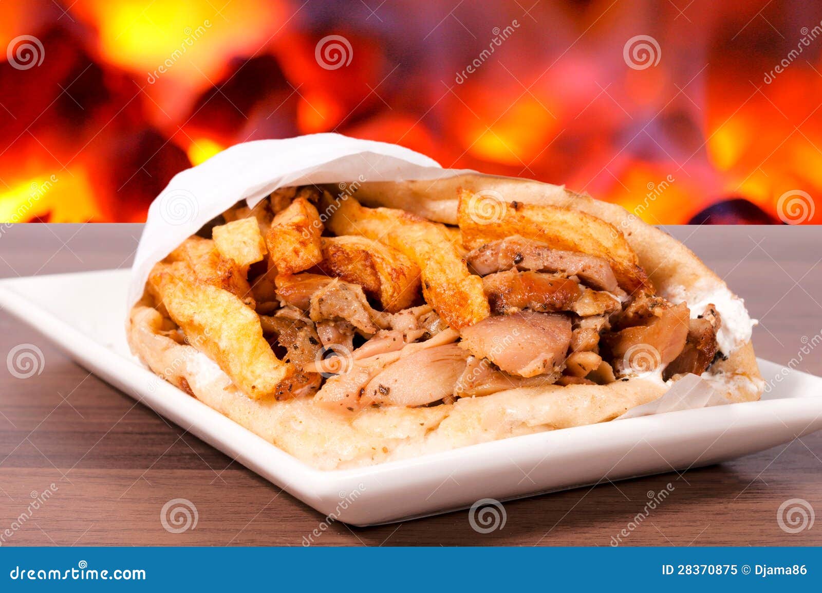 Gyros portion stock image. Image of pita, culture, roast - 28370875