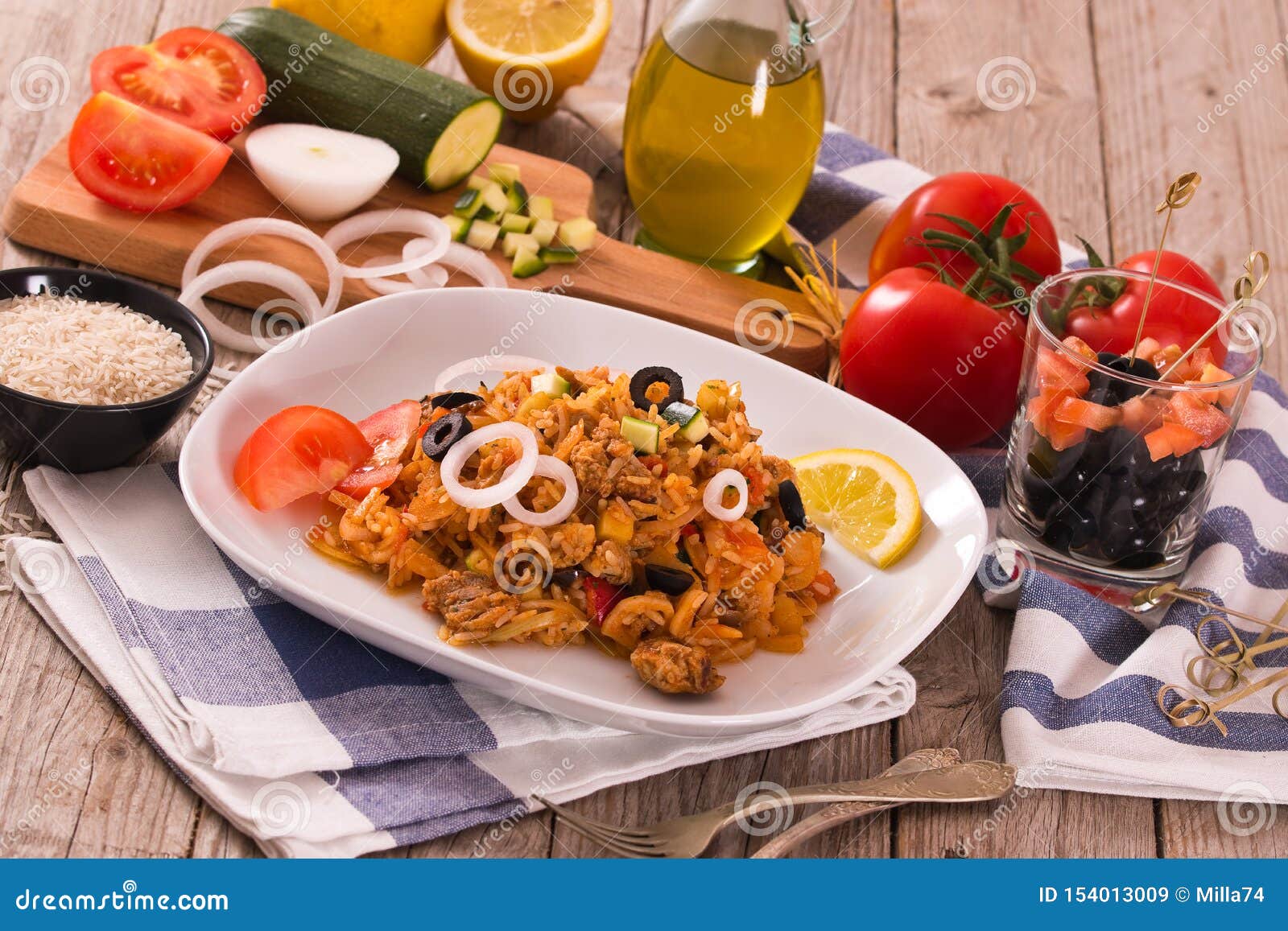 Gyros rice dish. stock image. Image of delicious, fresh - 154013009