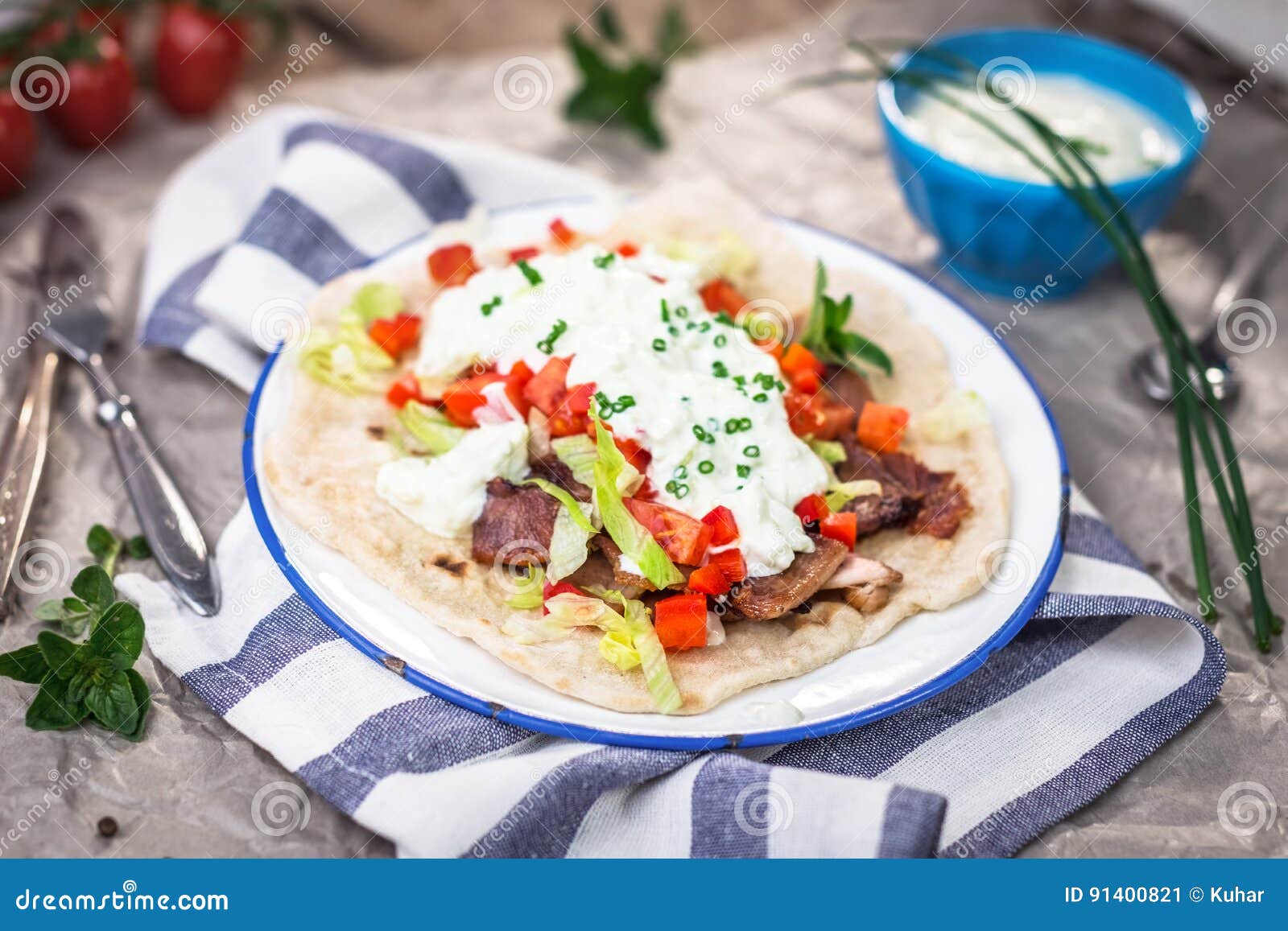 Gyros stock image. Image of tomato, fast, food, lebanese - 91400821