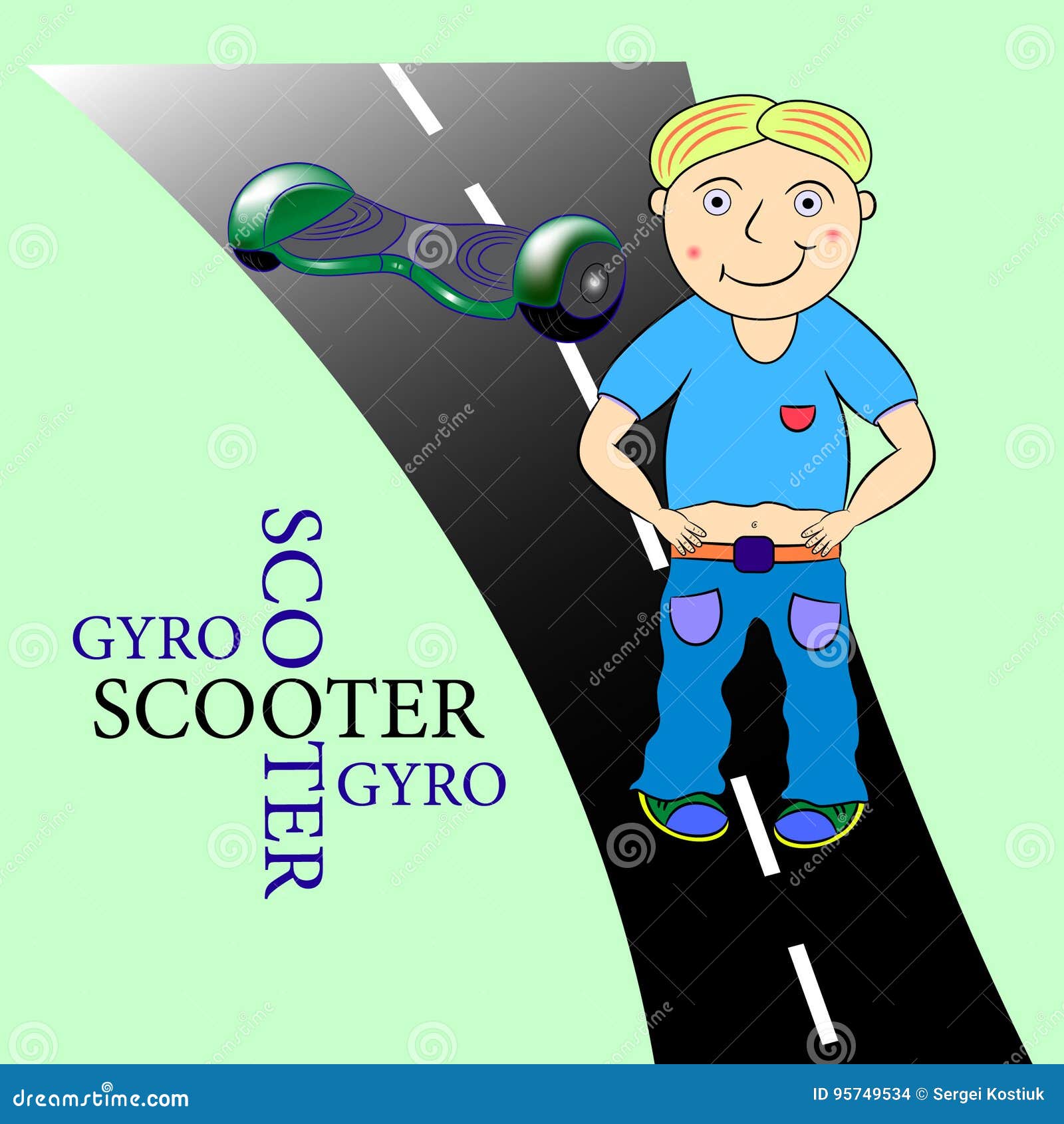 Gyroscooter illustration stock vector. Illustration of young - 95749534