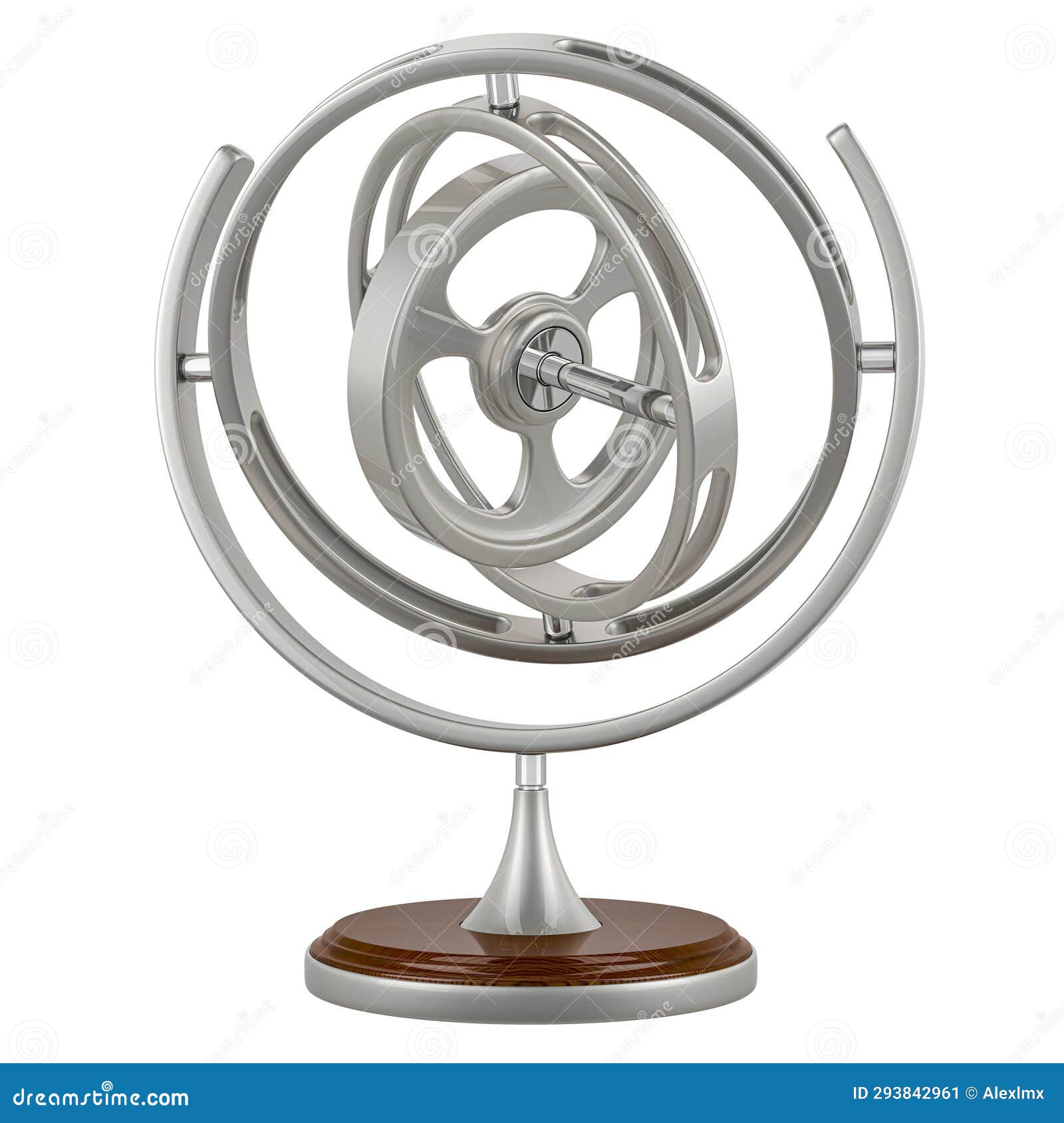 Gyroscope, 3D rendering stock illustration. Illustration of gold ...