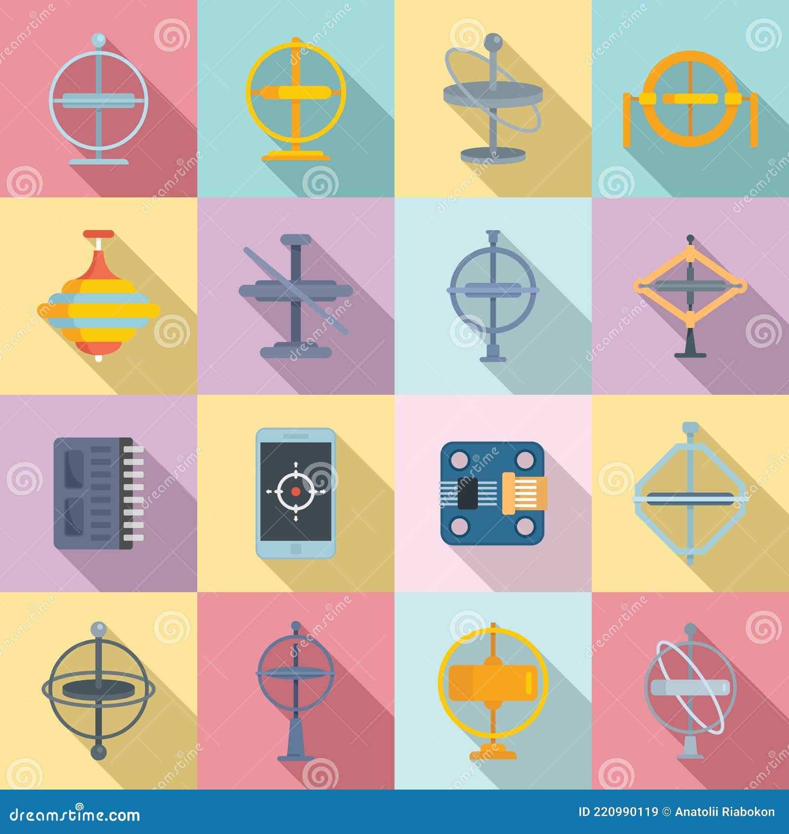 Inertia Gyroscope Icon Color Outline Vector | CartoonDealer.com #233768901