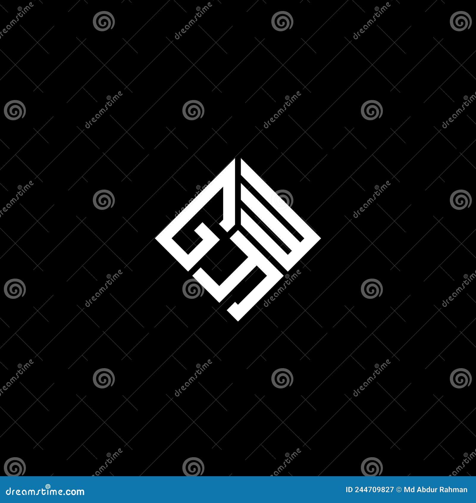 GYW Letter Logo Design on Black Background. GYW Creative Initials ...