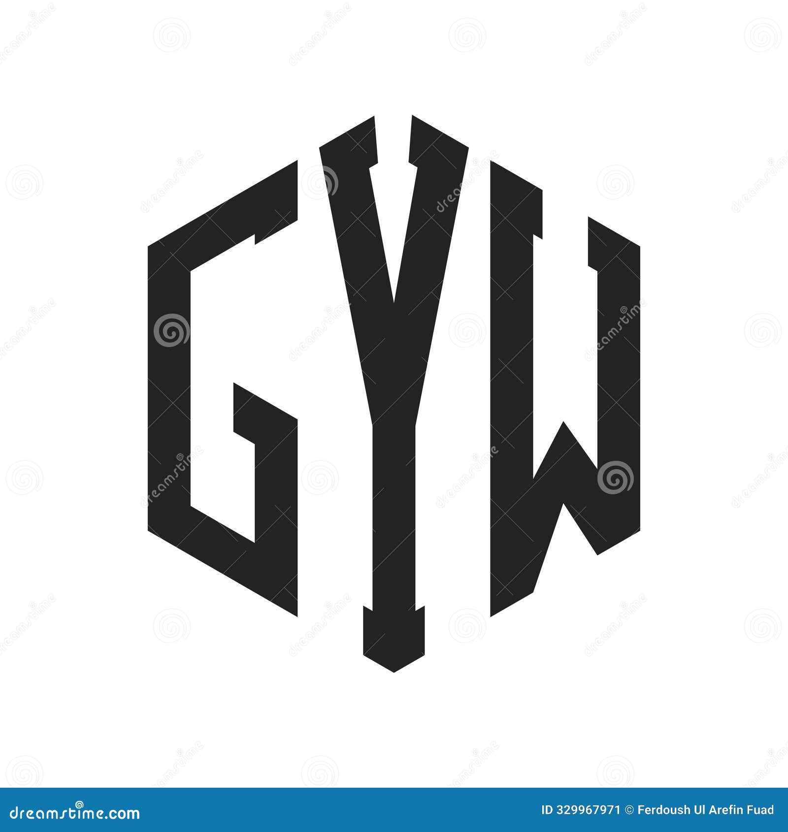 GYW Logo Design. Initial Letter GYW Monogram Logo Using Hexagon Shape ...