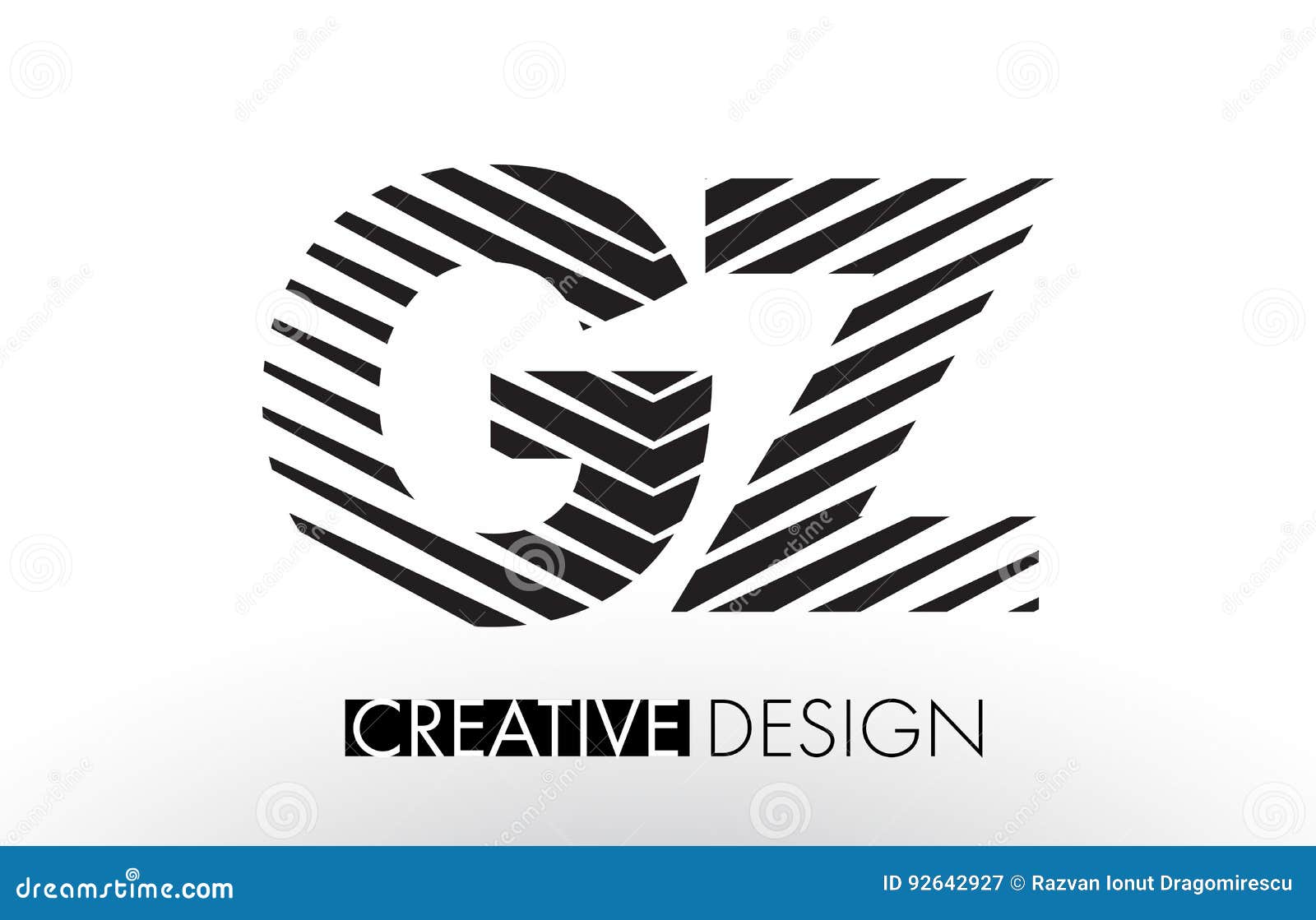 GZ G Z Lines Letter Design with Creative Elegant Zebra Stock Vector ...