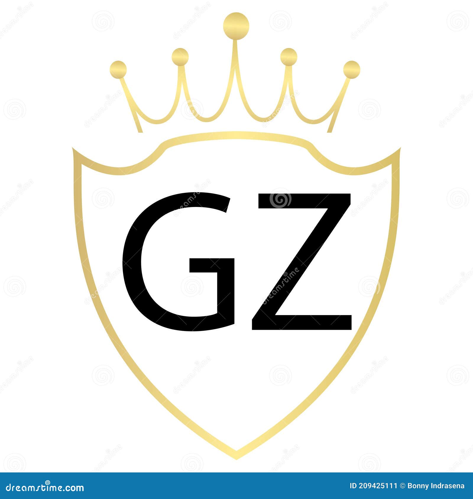 GZ Letter Logo Design with Simple Style Stock Illustration ...