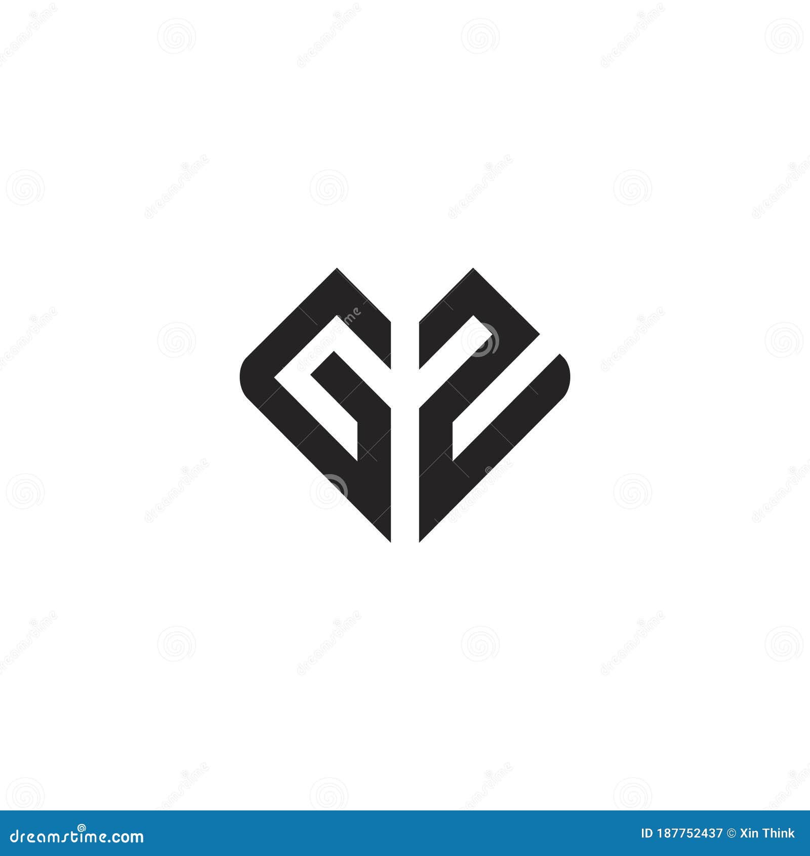 GZ Letter Logo Icon Design Template Elements Stock Vector ...