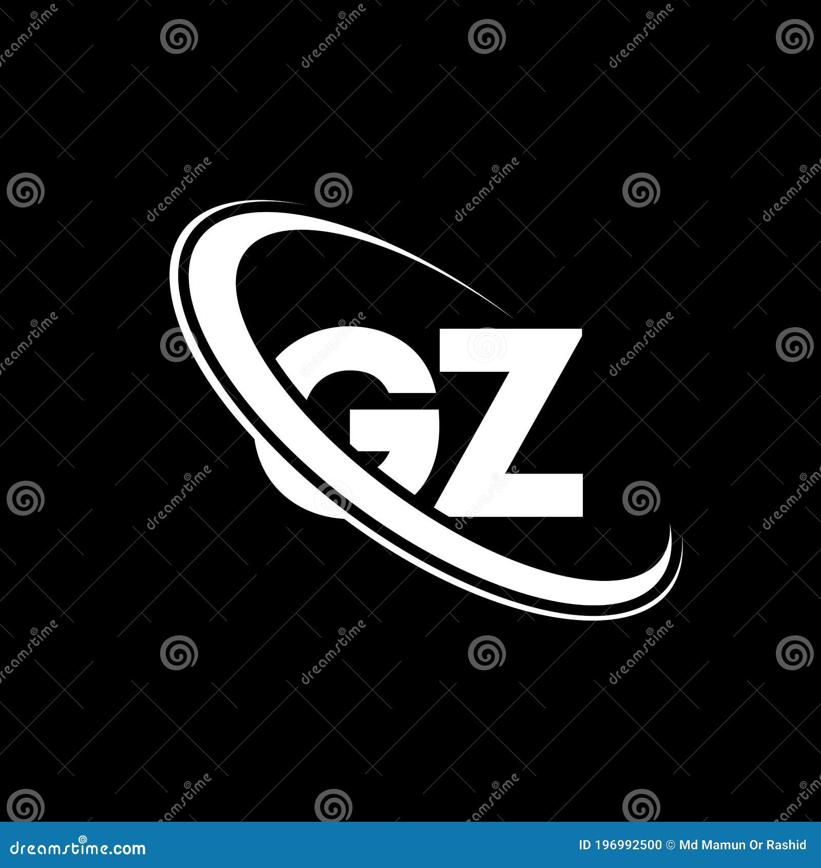 GZ Logo. G Z Design. White GZ Letter. GZ/G Z Letter Logo Design Stock ...