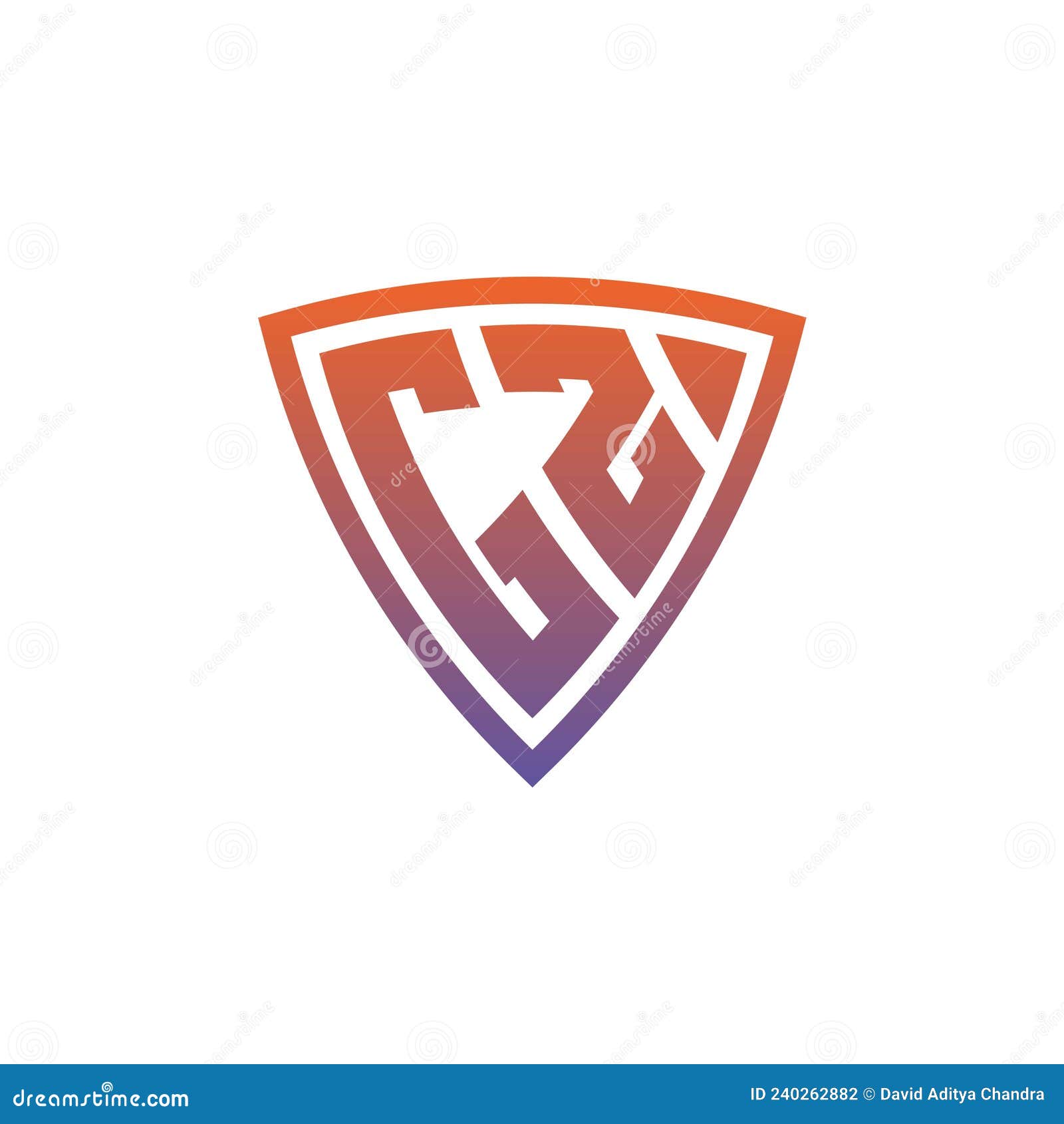 GZ Logo Shield Monogram Gradient Style Design Stock Vector ...