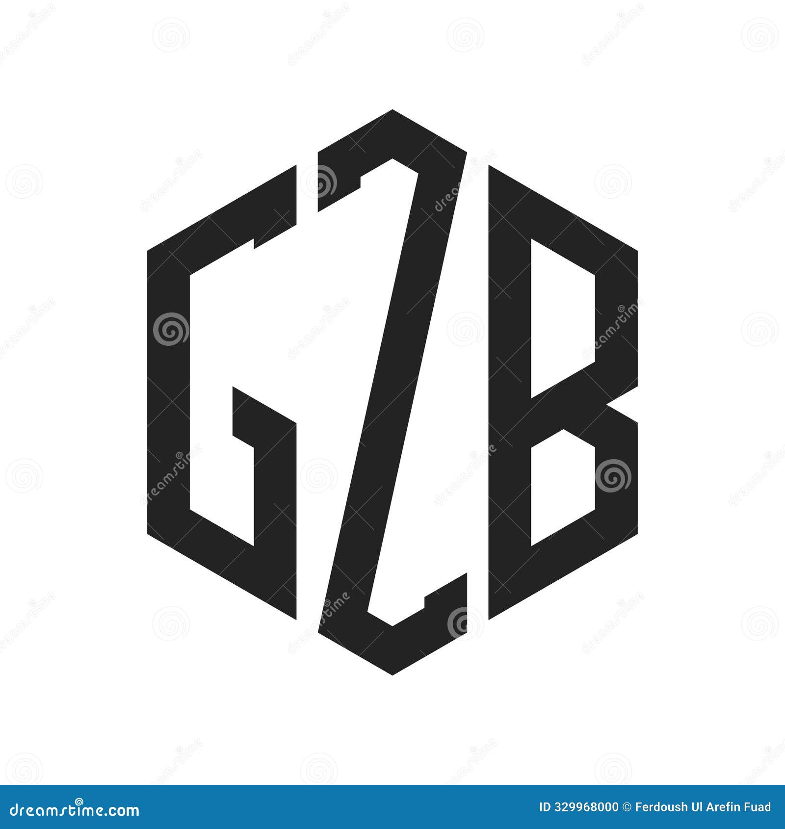 GZB Logo Design. Initial Letter GZB Monogram Logo Using Hexagon Shape ...