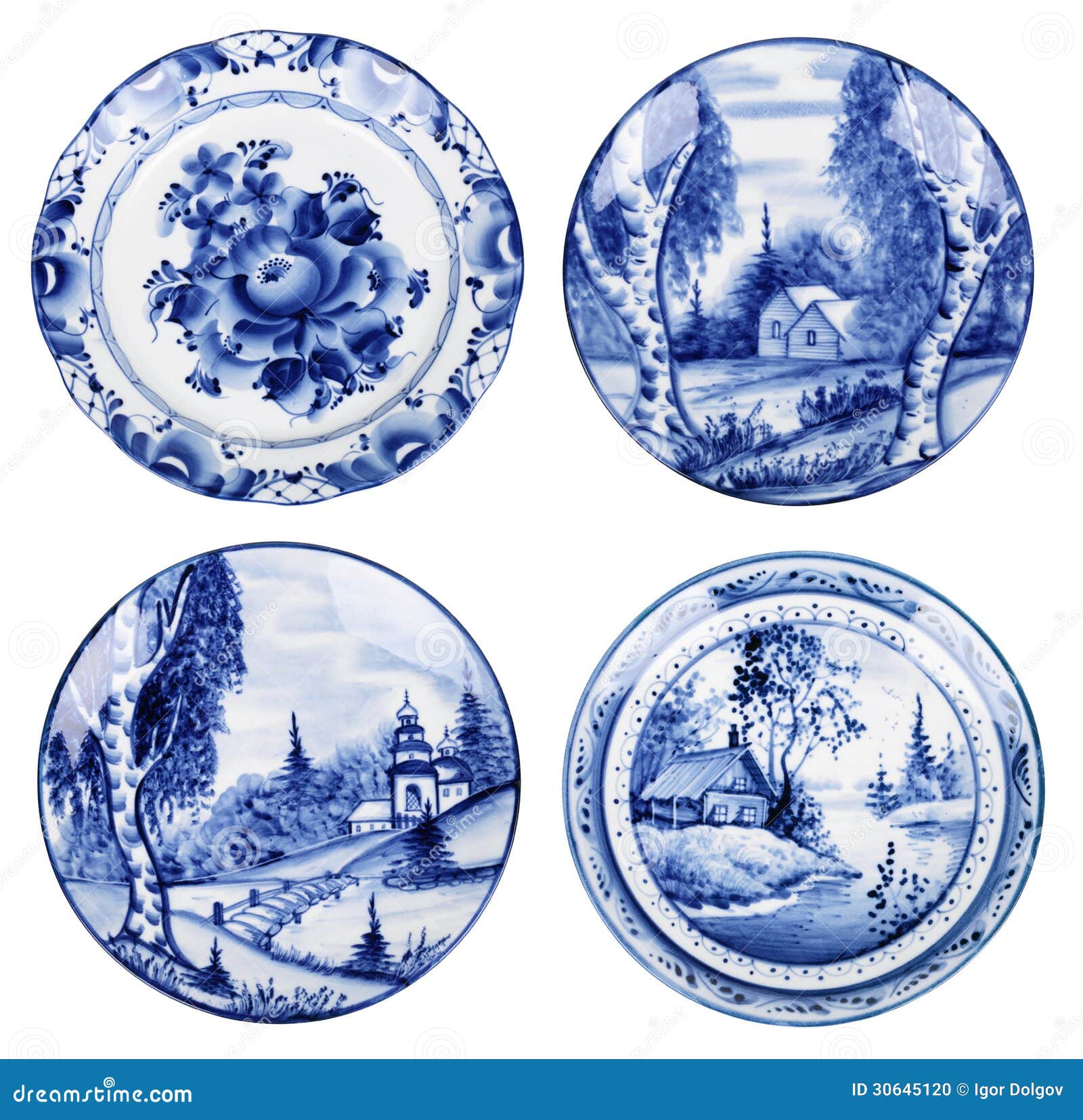 Gzhel fotografia stock. Immagine di terraglie, piatti - 30645120