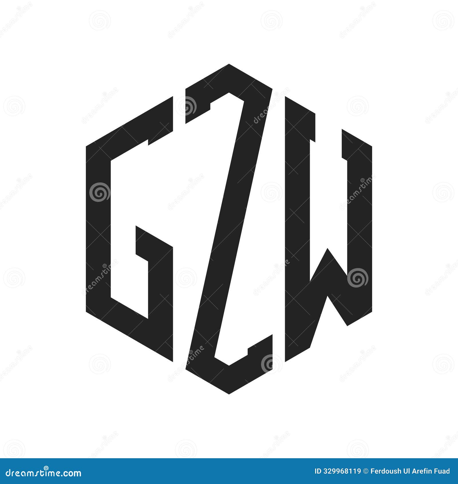 GZW Logo Design. Initial Letter GZW Monogram Logo Using Hexagon Shape ...