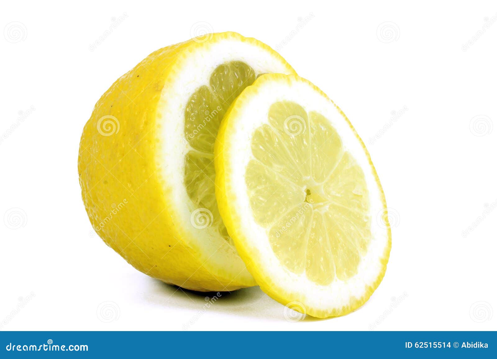 Hälfte Und Scheibe Der Zitrone Stockfoto - Bild von nave, nahaufnahme ...