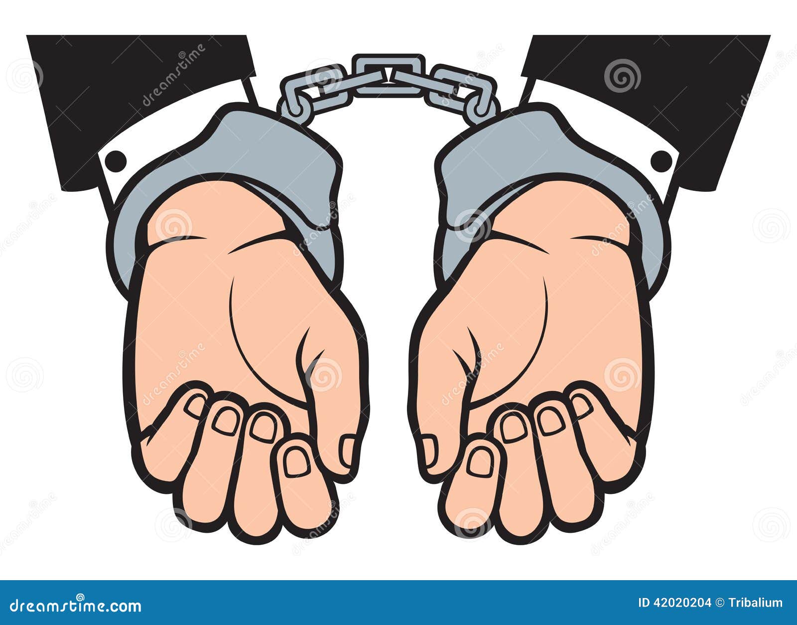 Hände in den Handschellen vektor abbildung. Illustration von anhalten ...