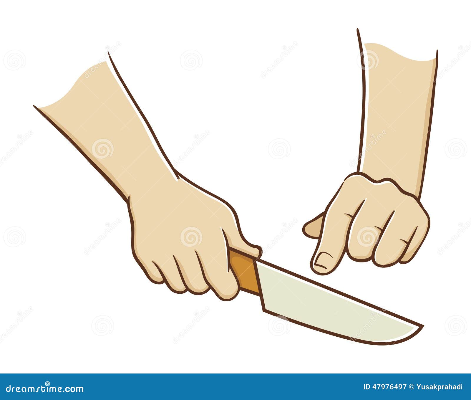 Hände, Die Ein Messer Halten Vektor Abbildung - Illustration von koch ...