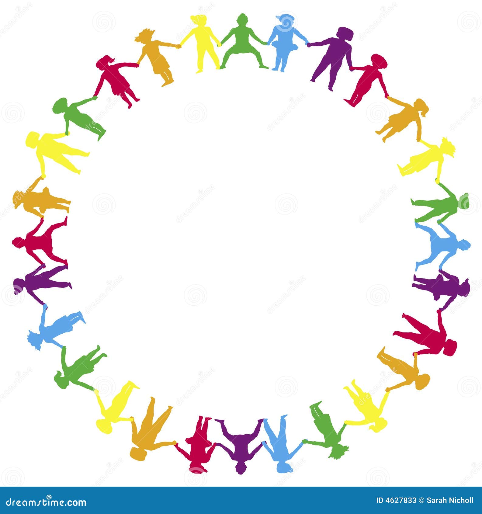 Hände herum stock abbildung. Illustration von junge, regenbogen - 4627833