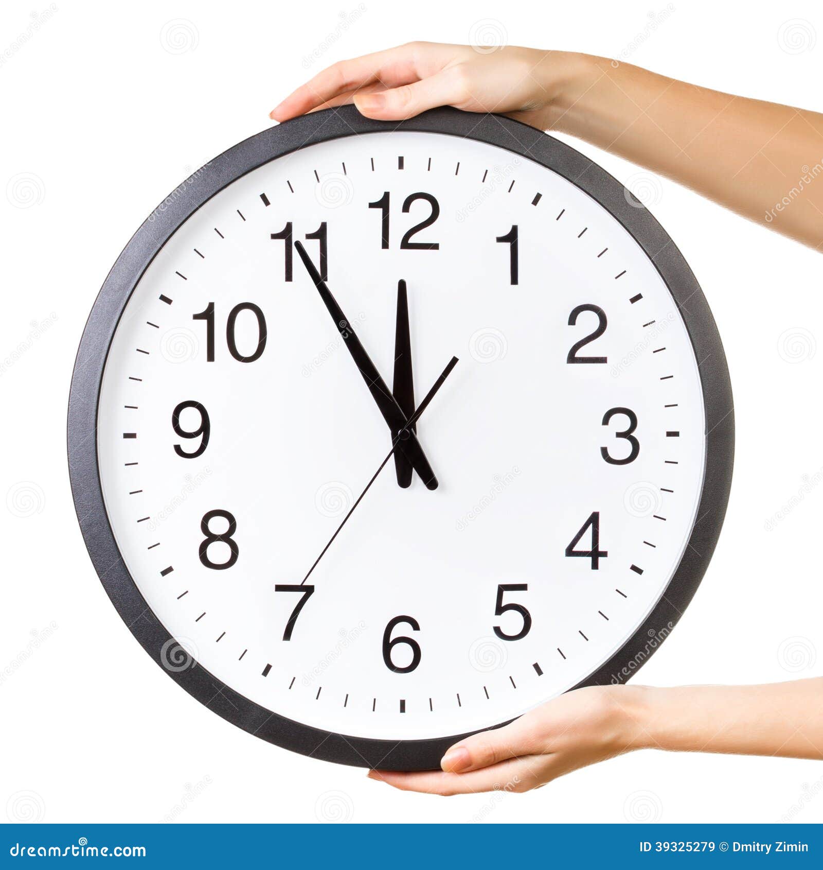 Händer med en stor klocka fotografering för bildbyråer. Bild av gräns ...