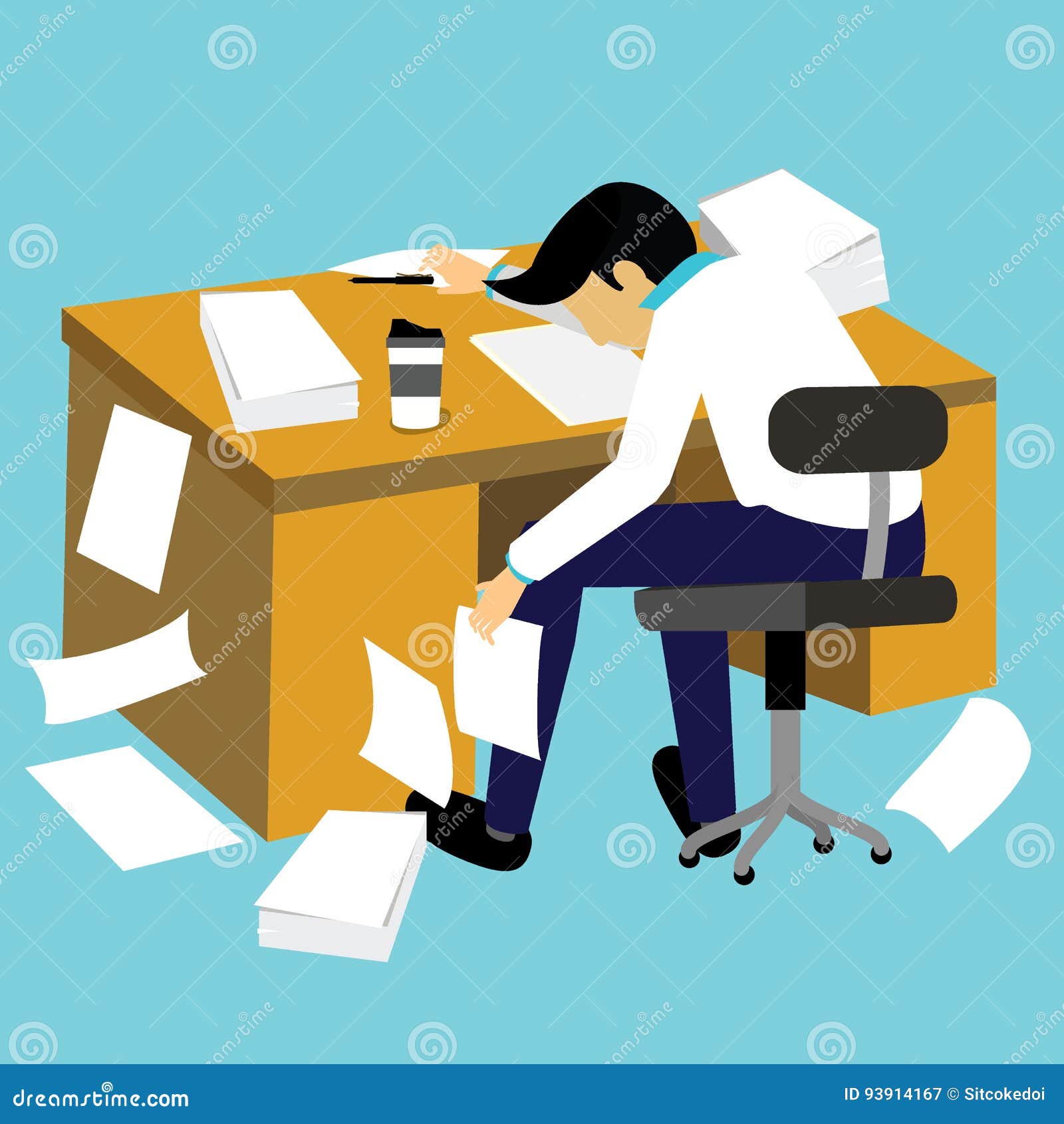 Hårt Arbete Och Lat Affärsman Vektor Illustrationer - Illustration av ...