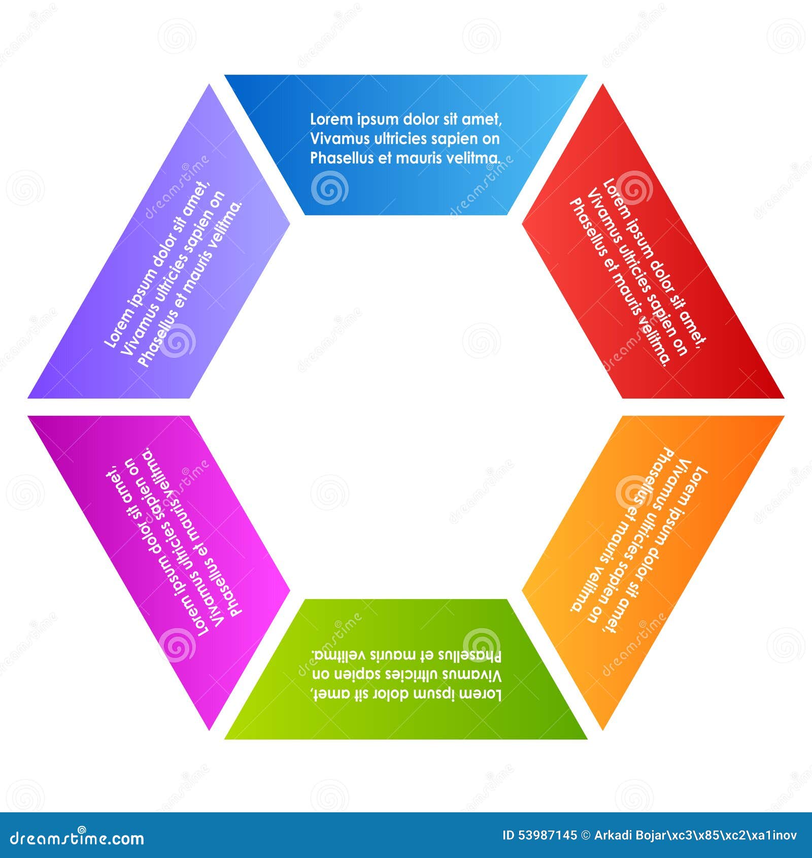 HÐµxagon six part diagram stock vector. Illustration of circulation ...