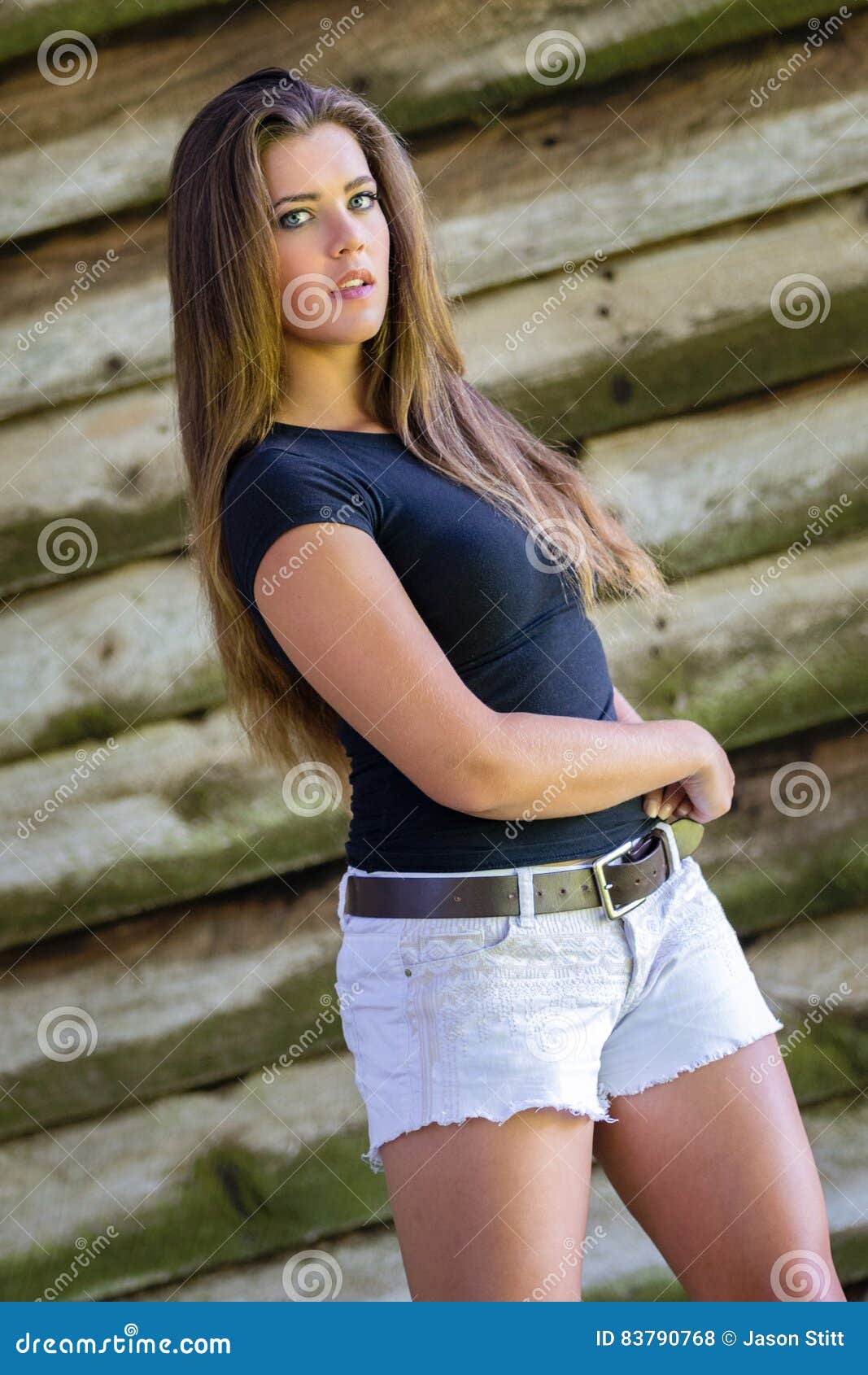 Hübsche Brunette-Frau stockfoto. Bild von land, mädchen - 83790768