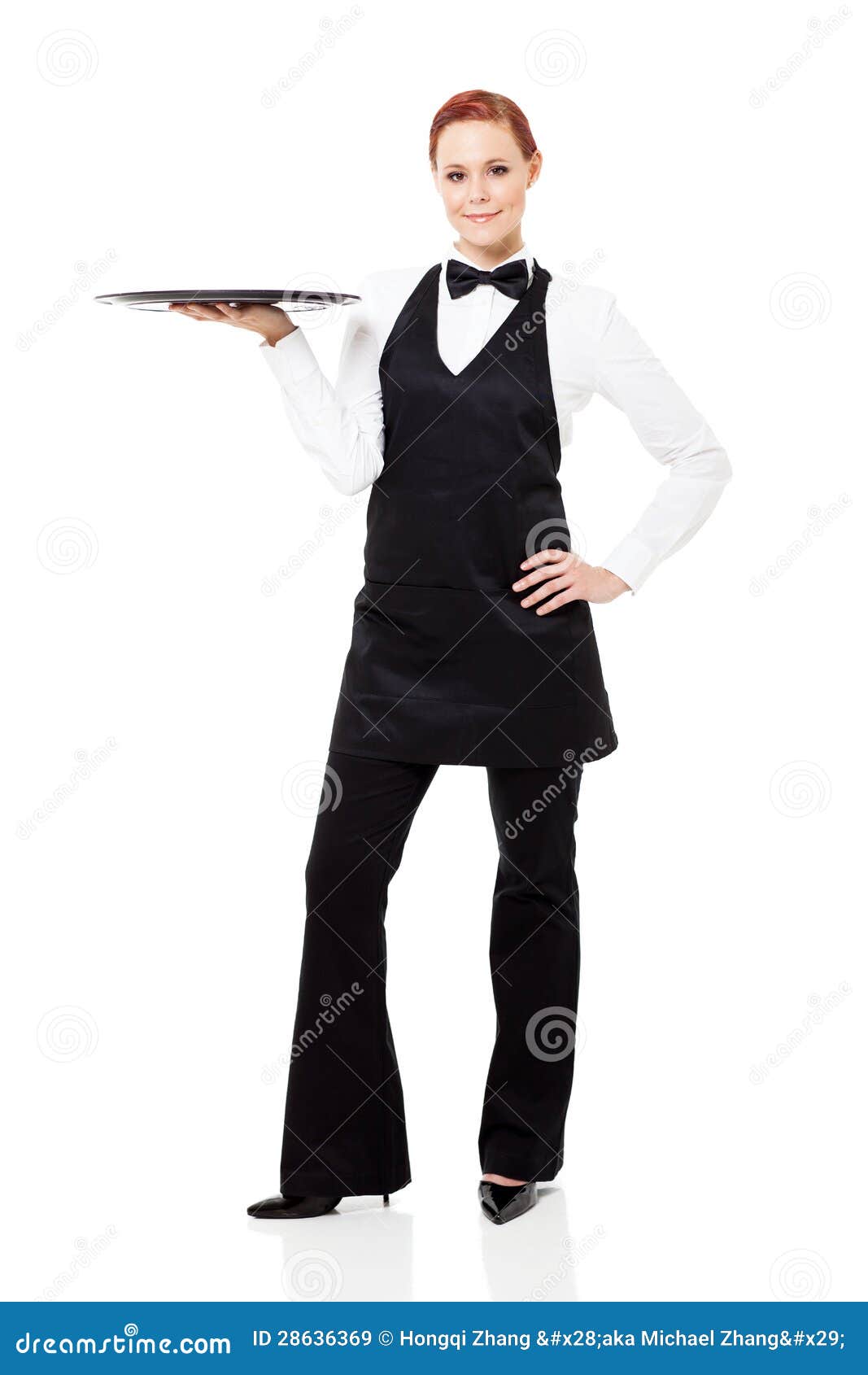 Hübsche Kellnerin stockbild. Bild von elegant, schnitt - 28636369