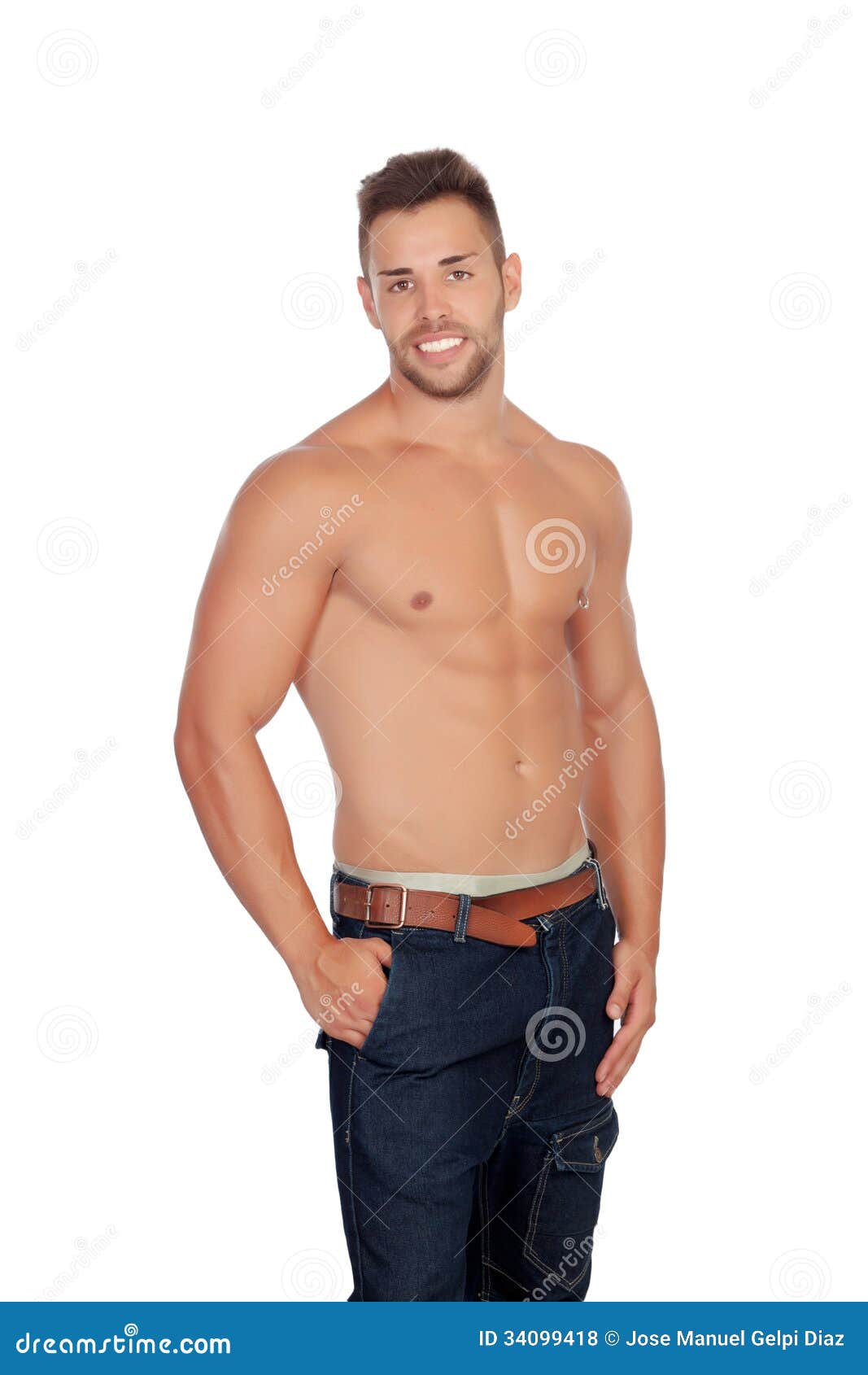 Hübsche Männer mit Muskeln stockfoto. Bild von gesund - 34099418