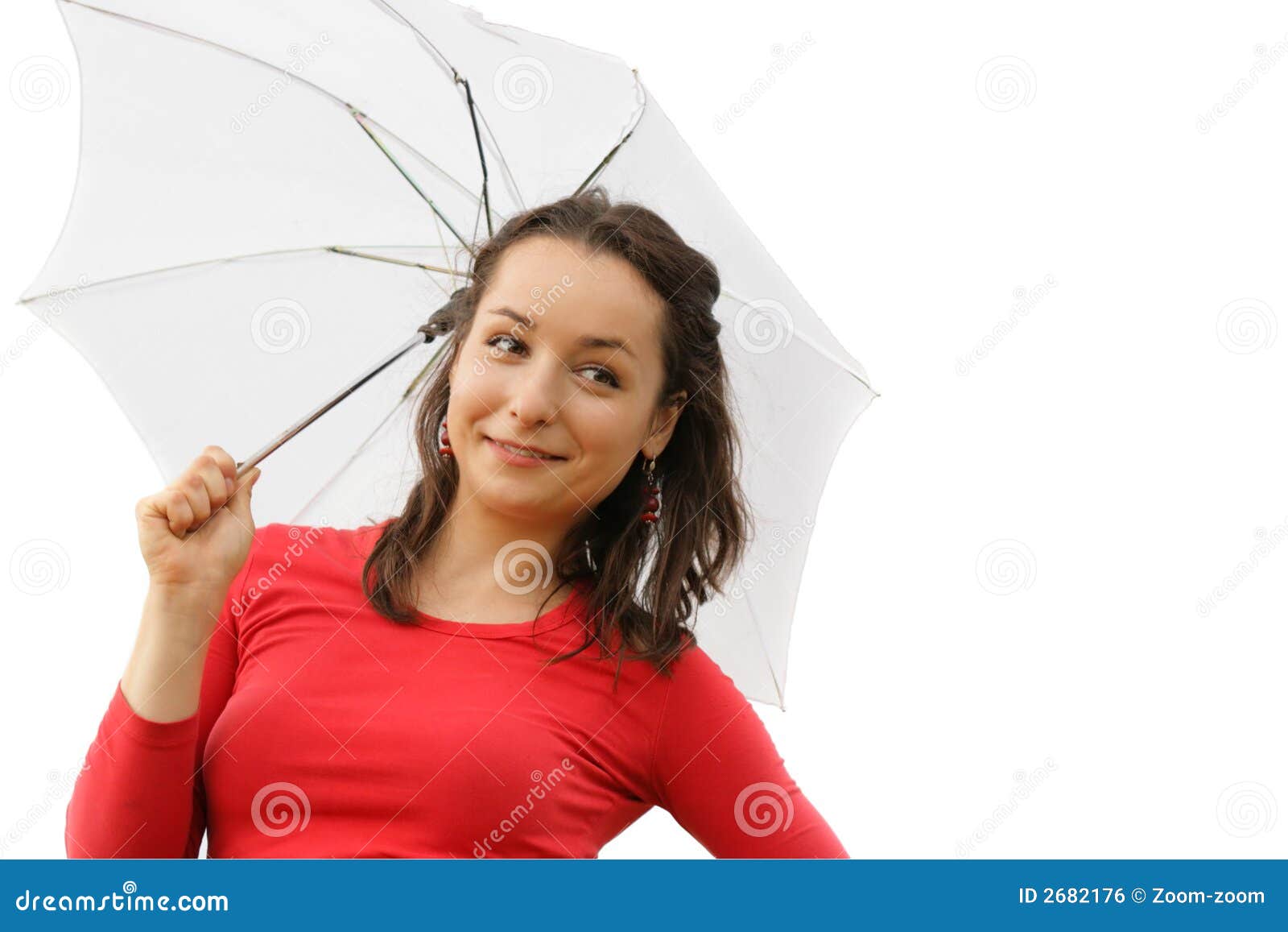 Hübsches Mädchen Mit Regenschirm Stockfoto - Bild von trikot, froh: 2682176
