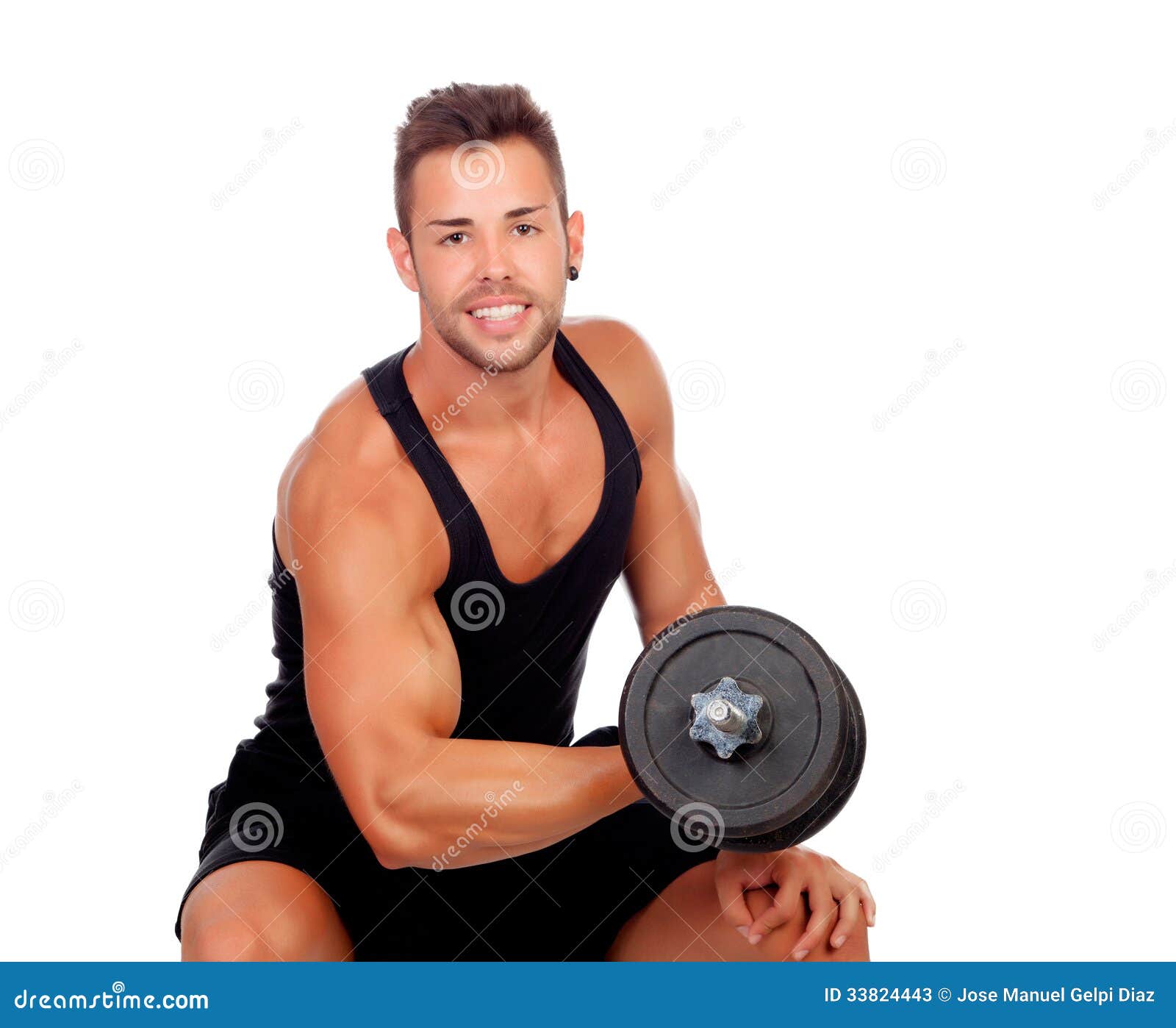 Hübsches Manntraining Mit Muskeln Stockbild - Bild von attraktiv ...