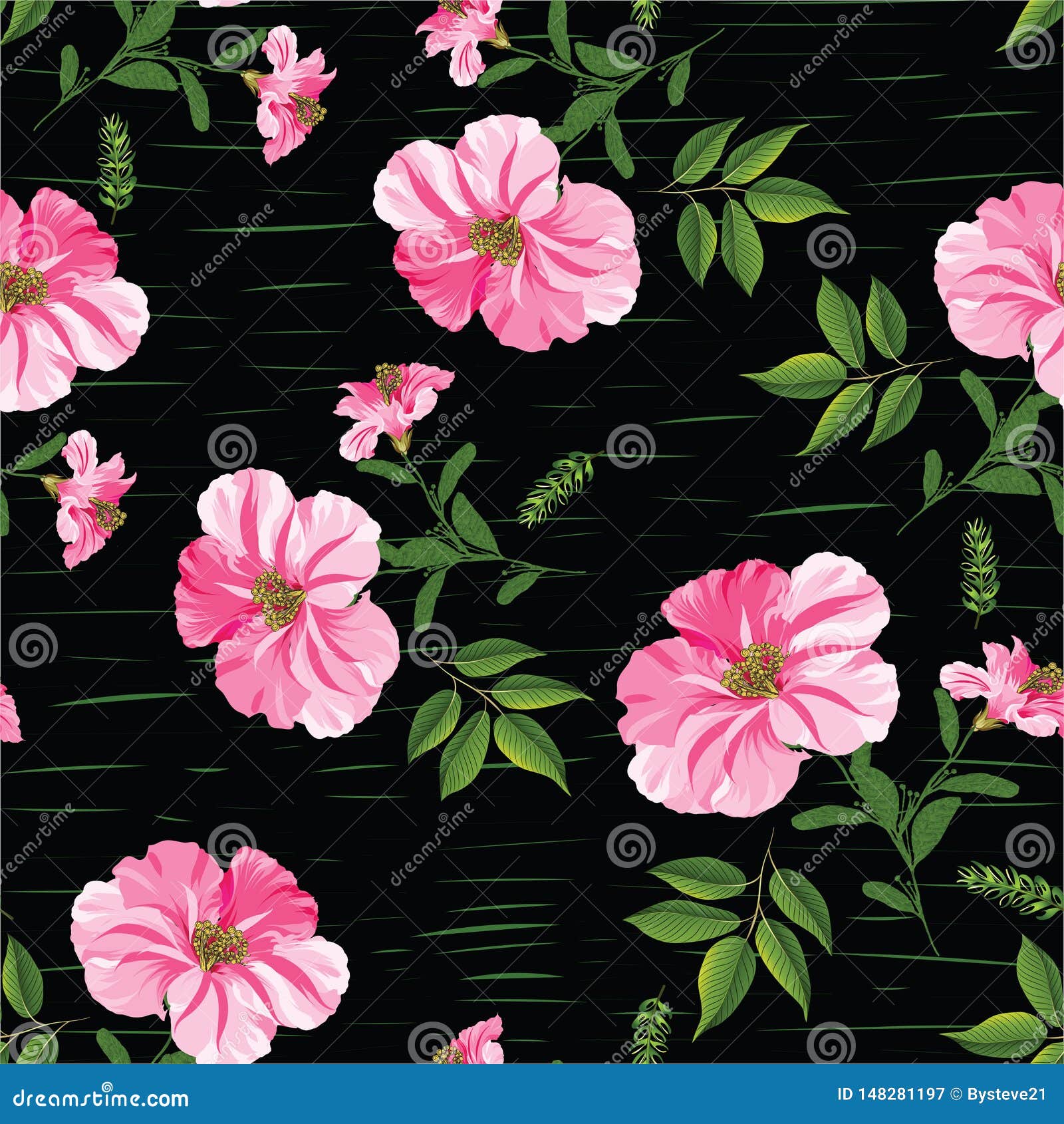 Seamless Flower Leaves Pattern Small Leaf Design Stock Vector ...