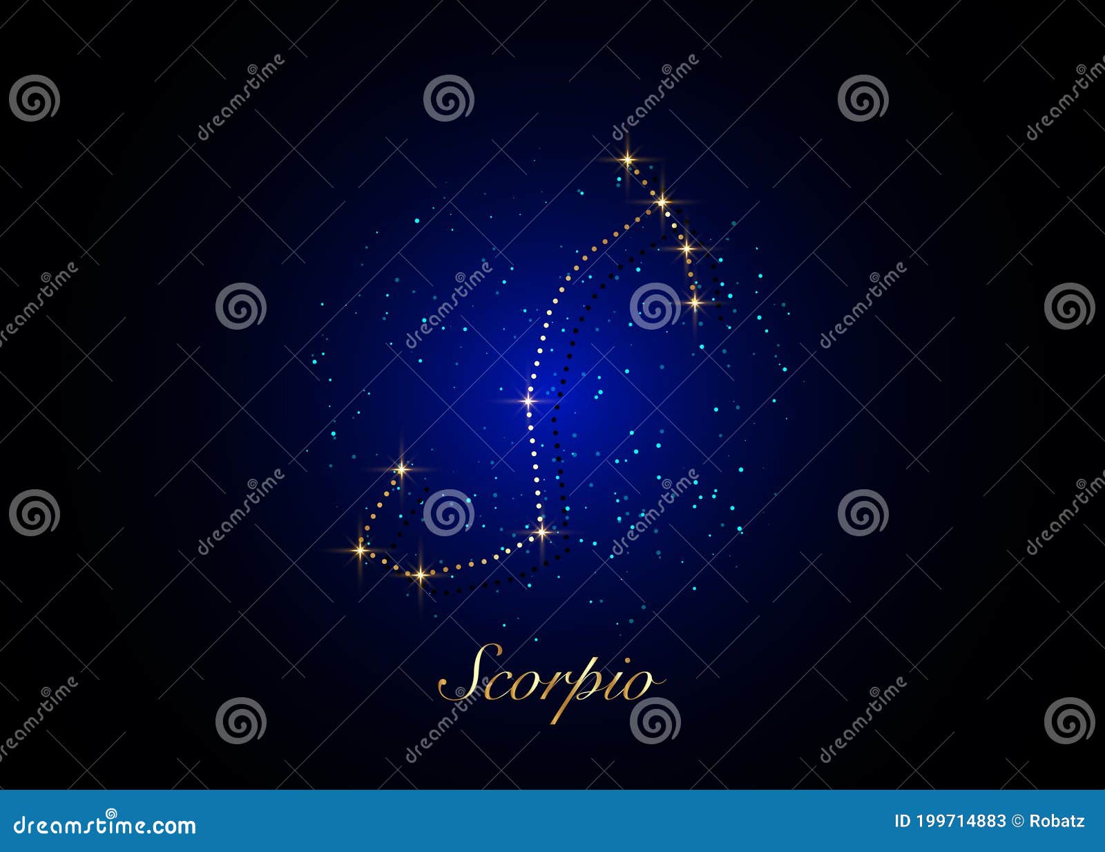 Scorpio Zodiac Constellations Sign on Beautiful Starry Sky with Galaxy ...