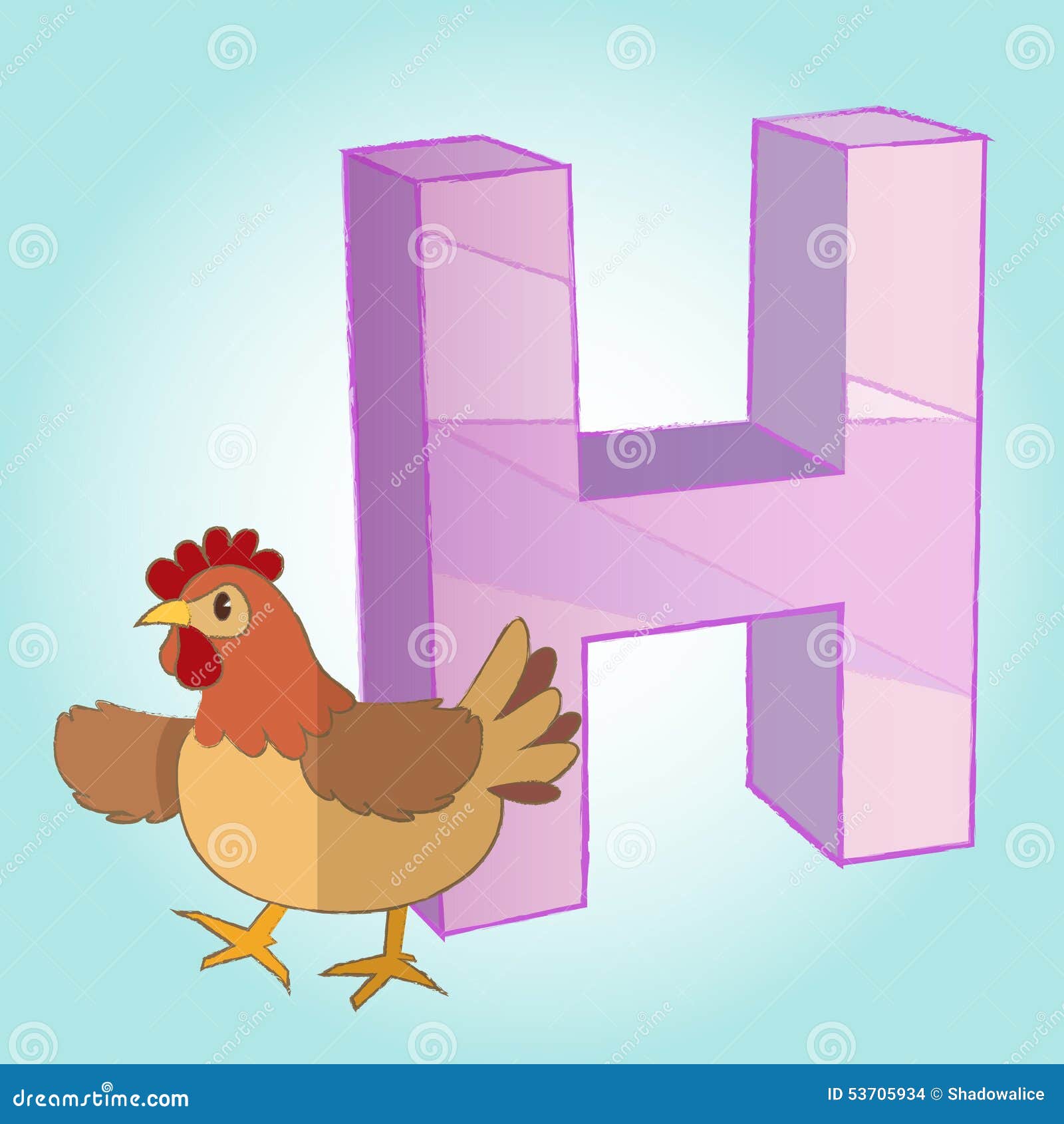 H Alphabet and Hen Icon Great for Any Use. Vector EPS10 Stock ...