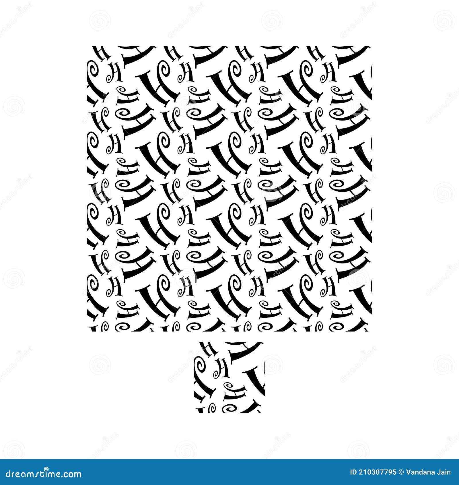 H Alphabet Pattern with Black Bold Latin Letters.continuous Letters ...