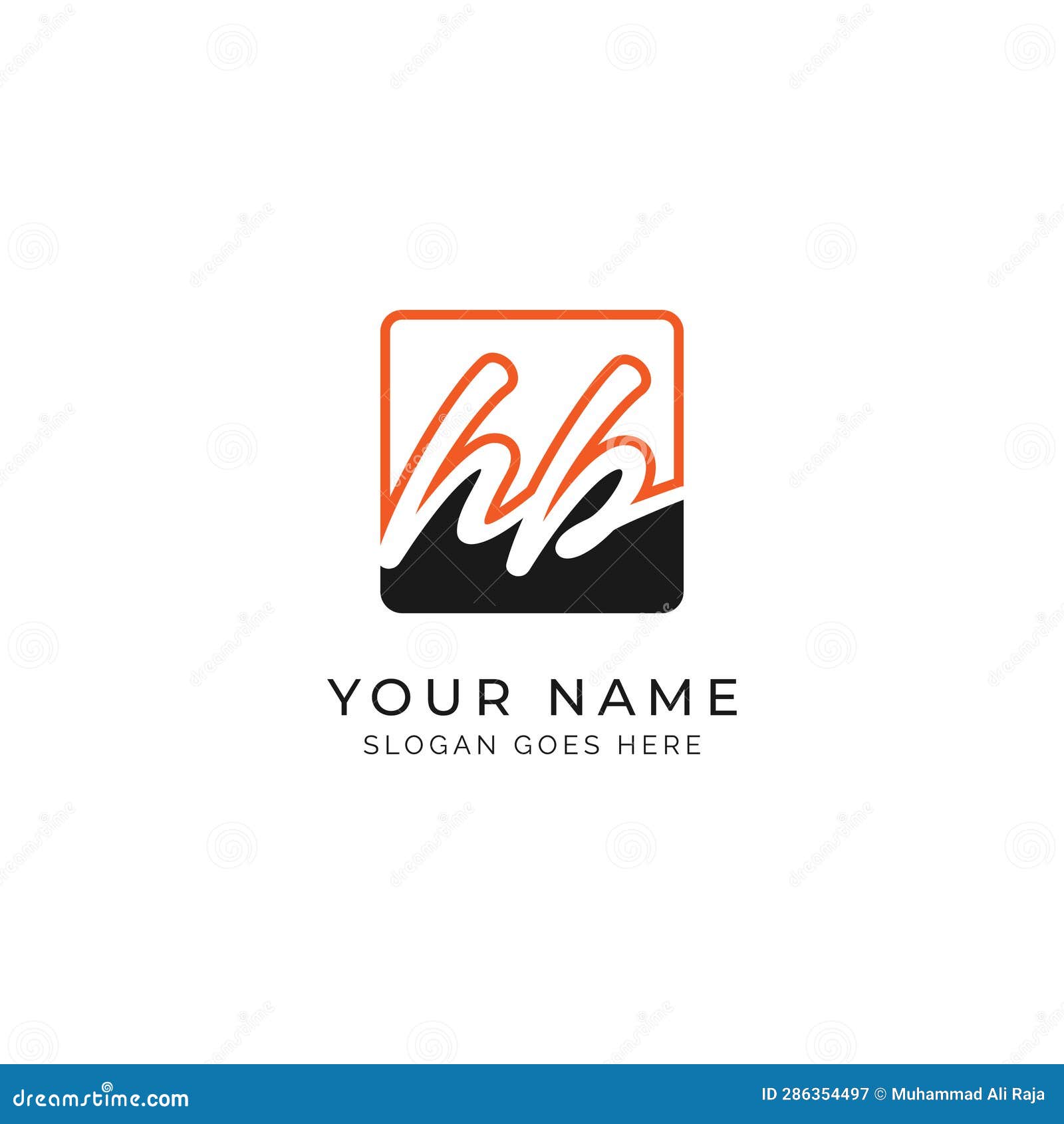 H, B, HB Initial Letter Handwritten and Signature Vector Image Template ...