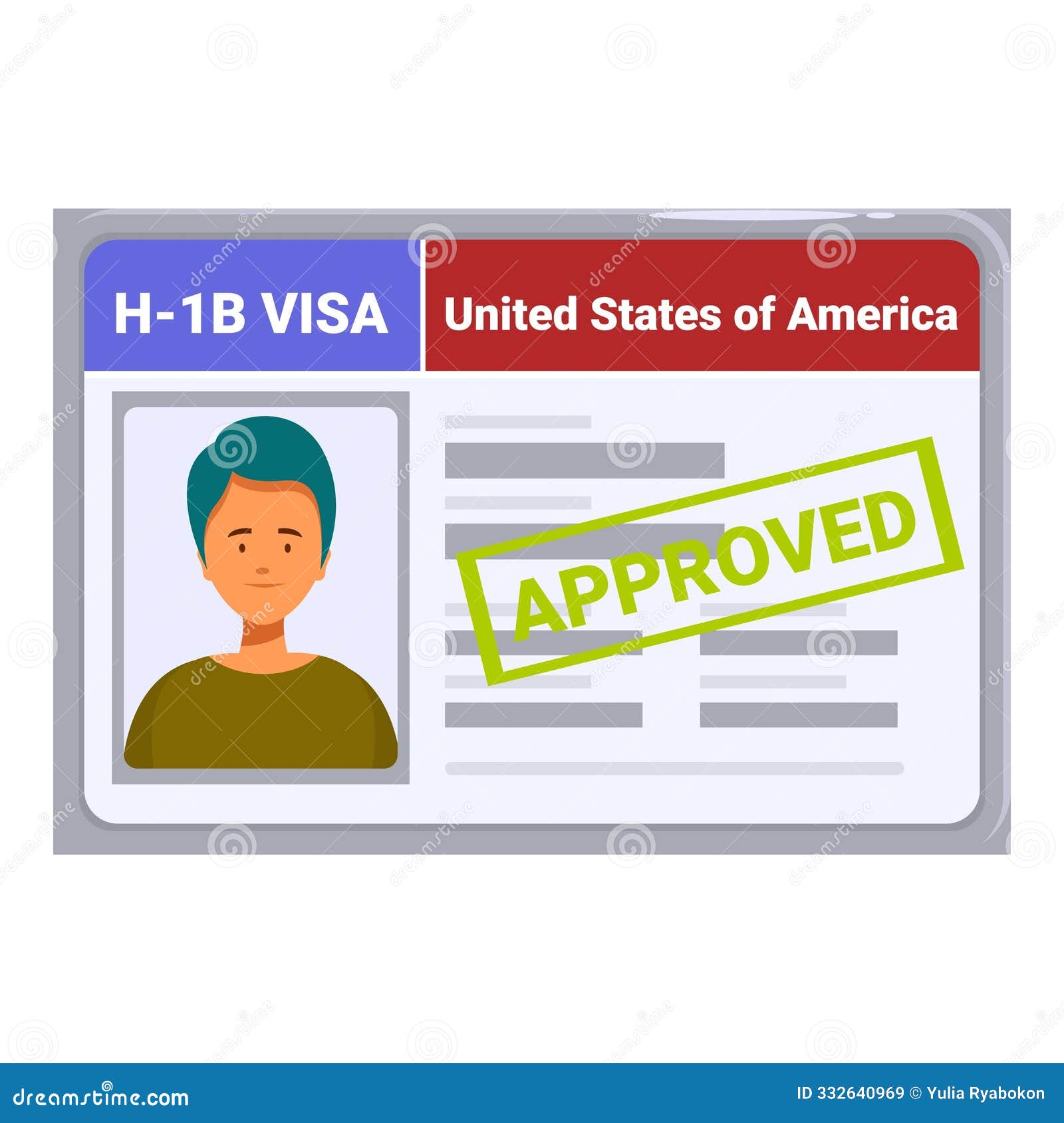 H1 B Visa in the United States Getting Approved with Stamp Stock Image ...