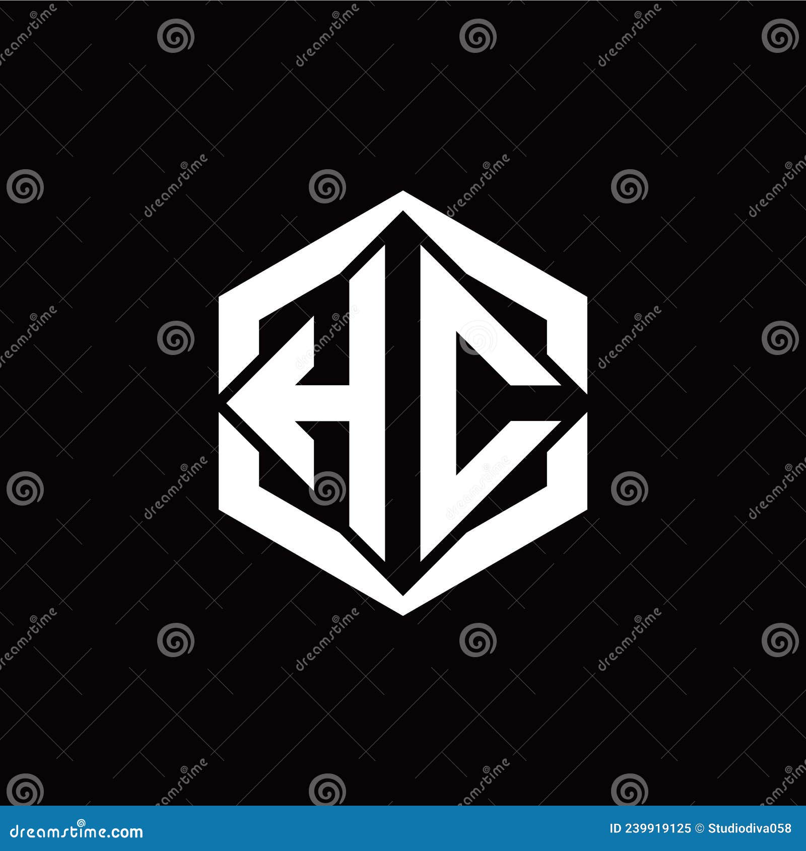 H C SQUARE INITIAL LOGO with POLYGON ELEMENT Stock Vector ...