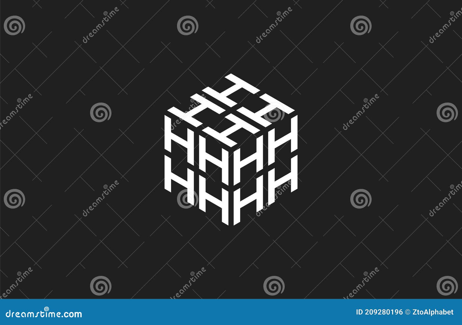H Cube Letter Logo Template Stock Vector - Illustration of type ...