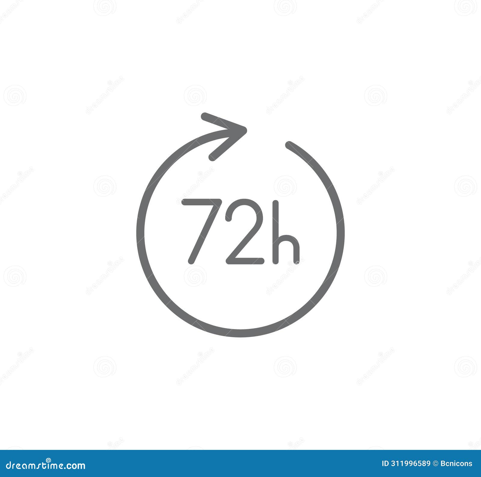 72h Delivery Line Icon stock vector. Illustration of online - 311996589