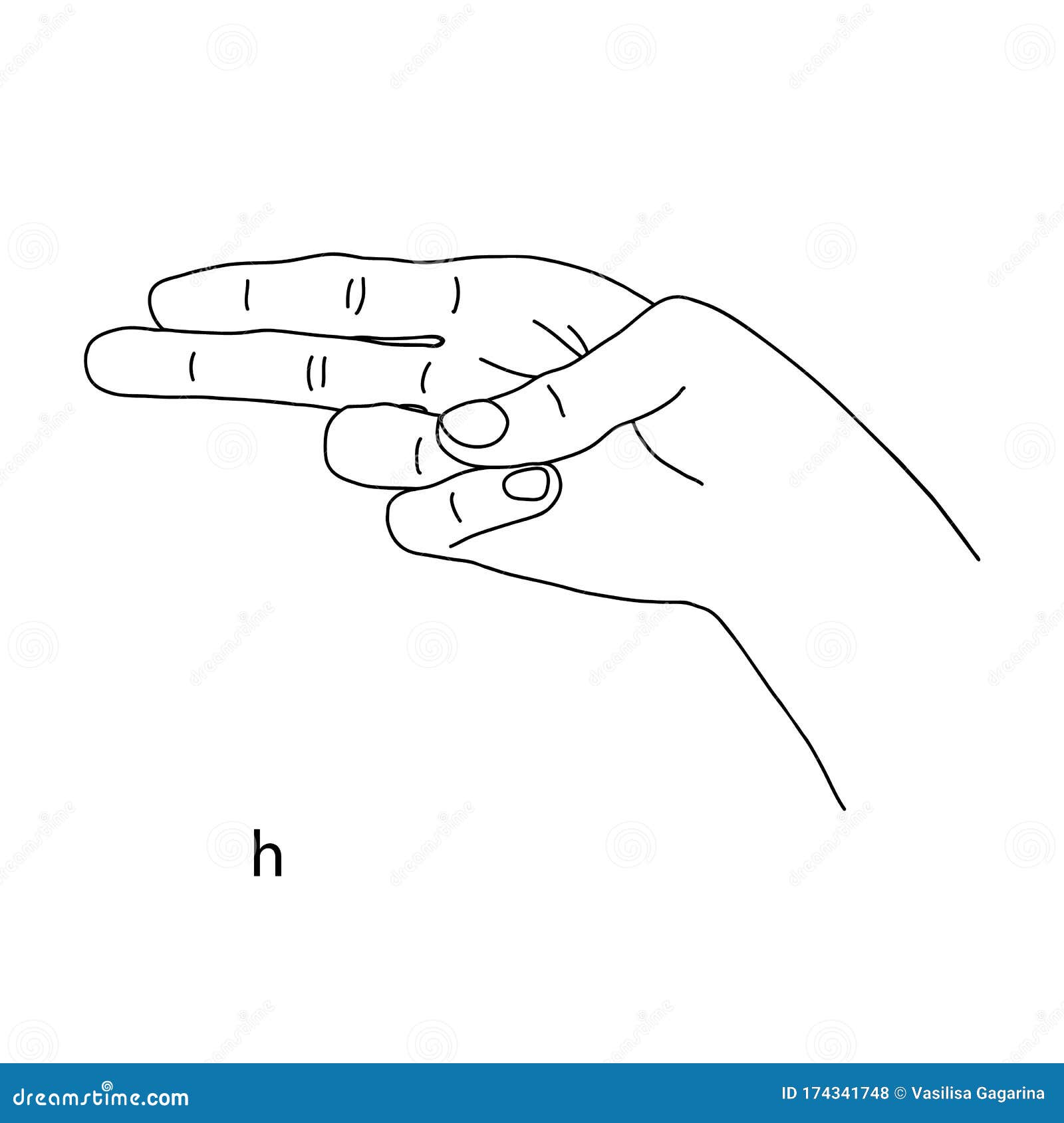 H is the Eighth Letter of the Alphabet in Sign Language. Vector ...