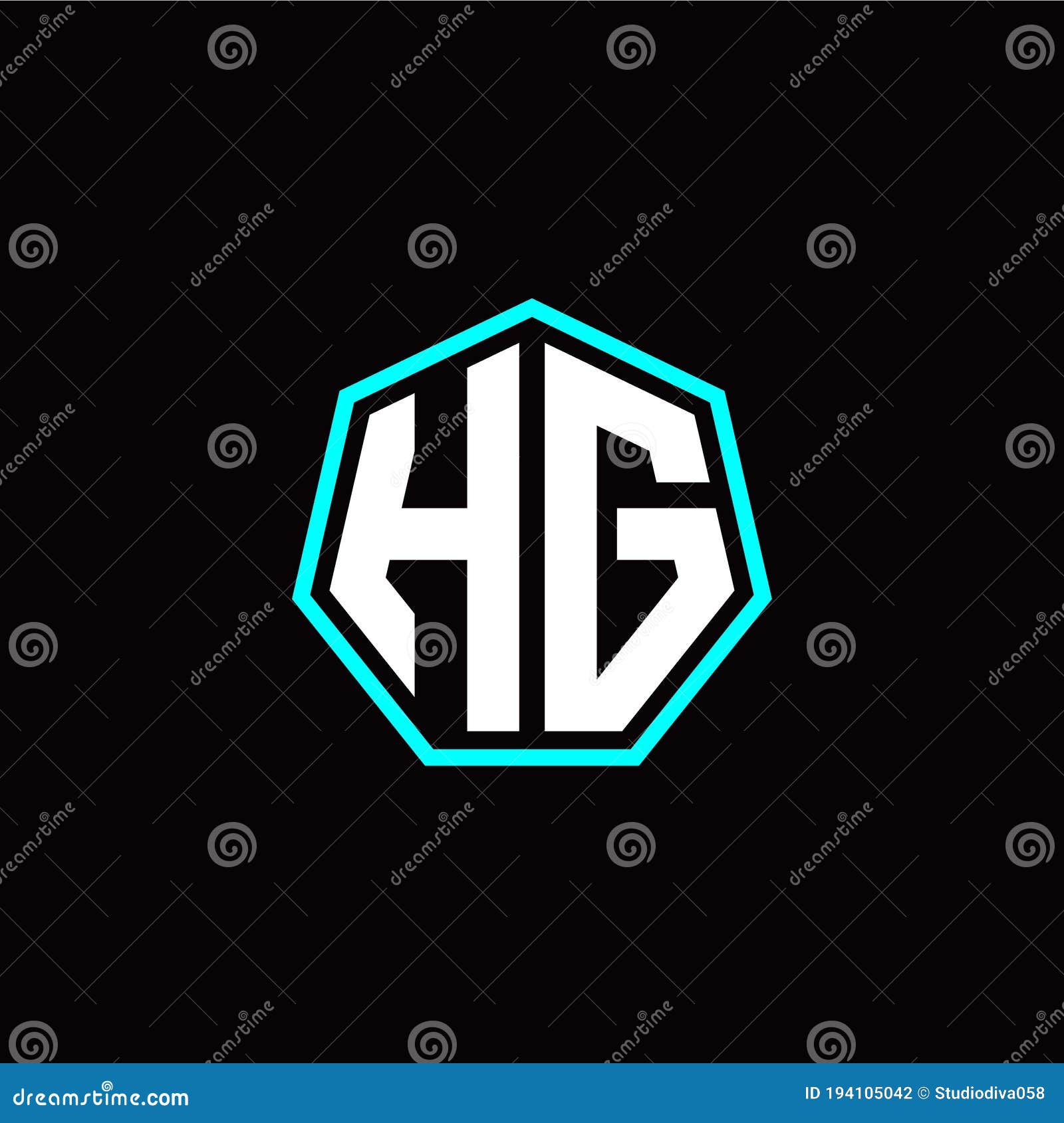 H G Initials Modern Polygon Logo Template Stock Vector - Illustration ...
