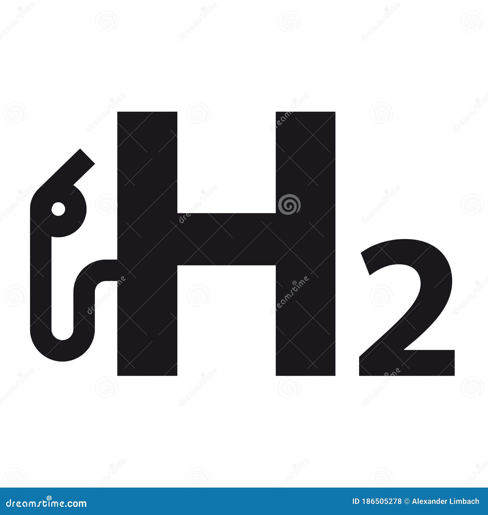 H2 Gas Pump Symbol stock vector. Illustration of ecological - 186505278