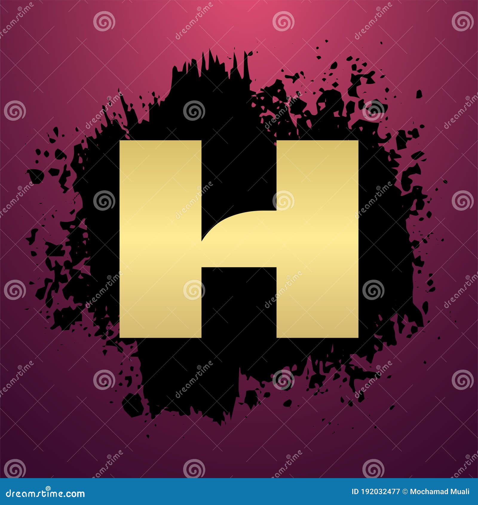 H Gold Letter Logo Design with Simple Style Stock Vector - Illustration ...