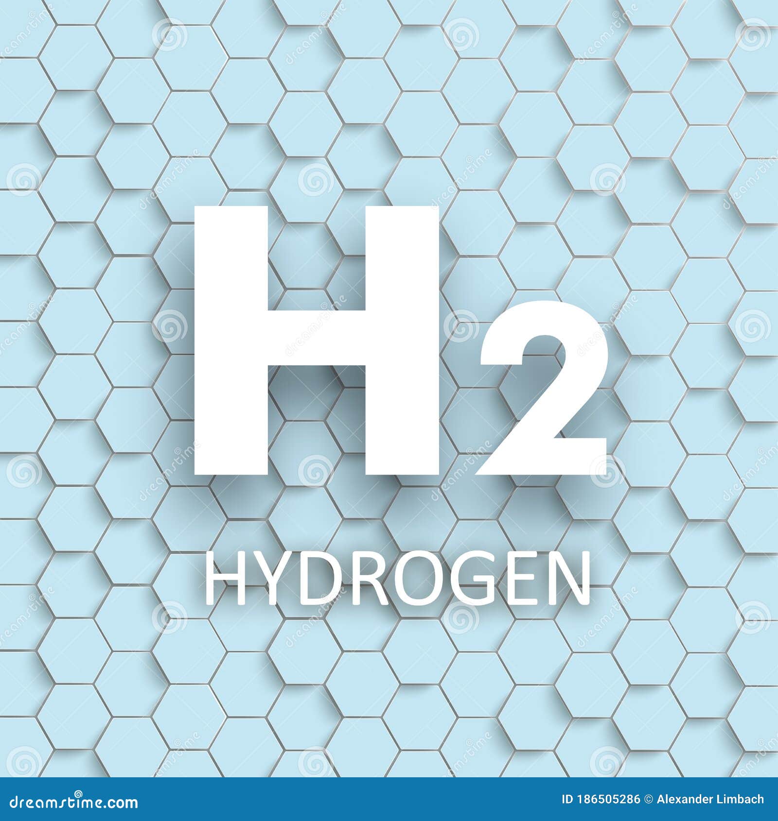 H2 Hydrogen Blue Hexagon Structure Header 2 Vector Illustration ...