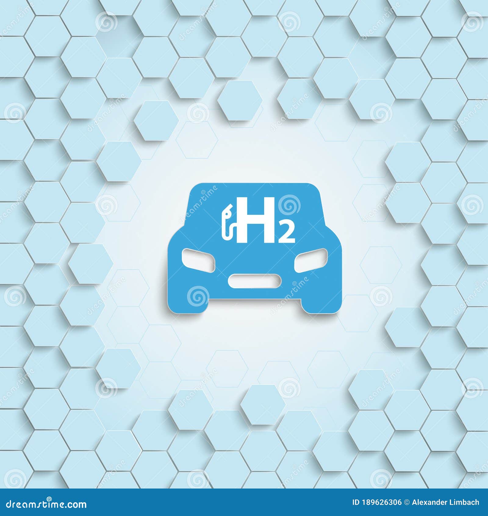 H2 Hydrogen Car Blue Hexagon Structure Stock Vector - Illustration of ...