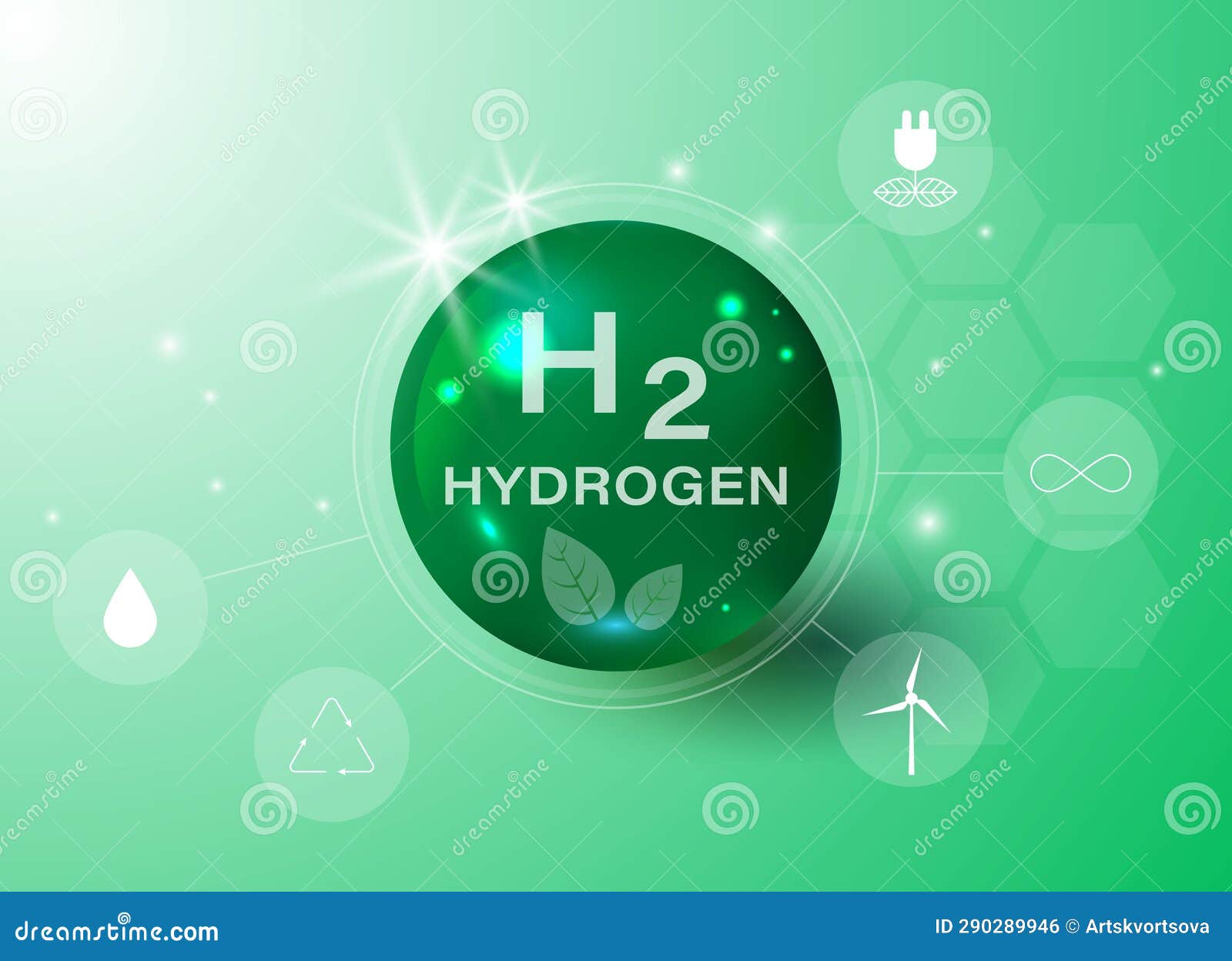 Floating Hydrogen H2 Molecule Models Royalty-Free Cartoon ...