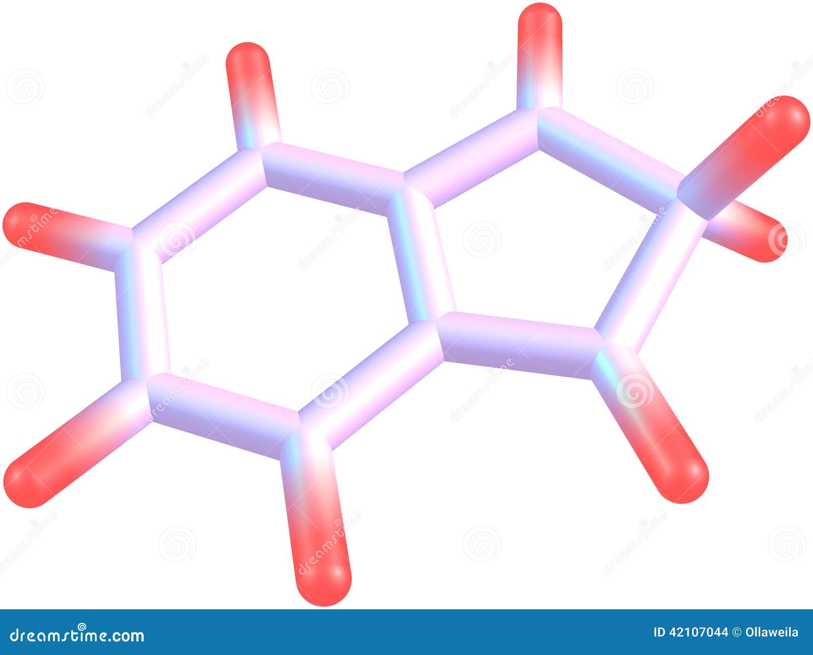 2H-indene Molecular Structure on White Background Stock Illustration ...