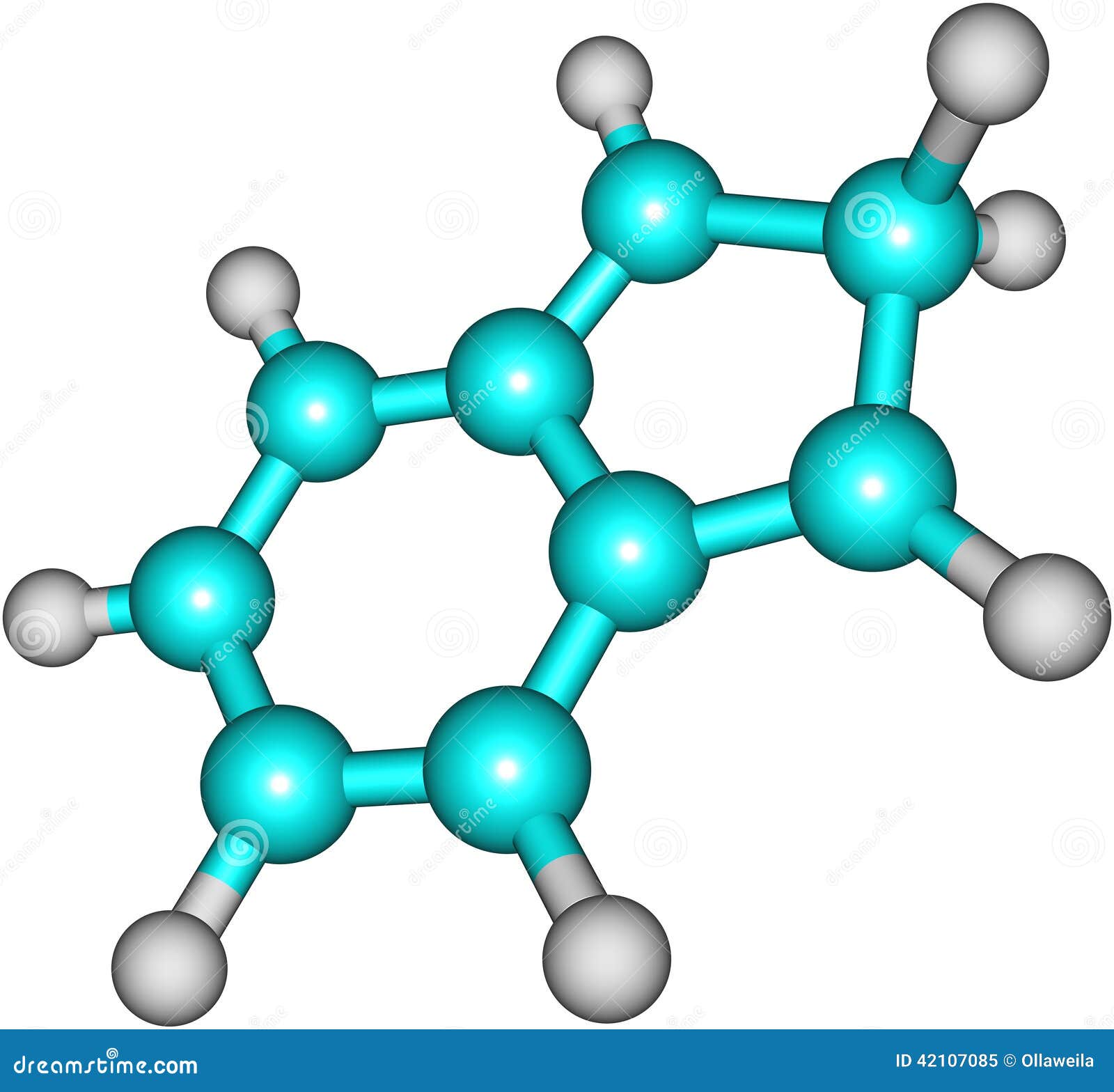 2H-indene Molecular Structure on White Background Stock Illustration ...