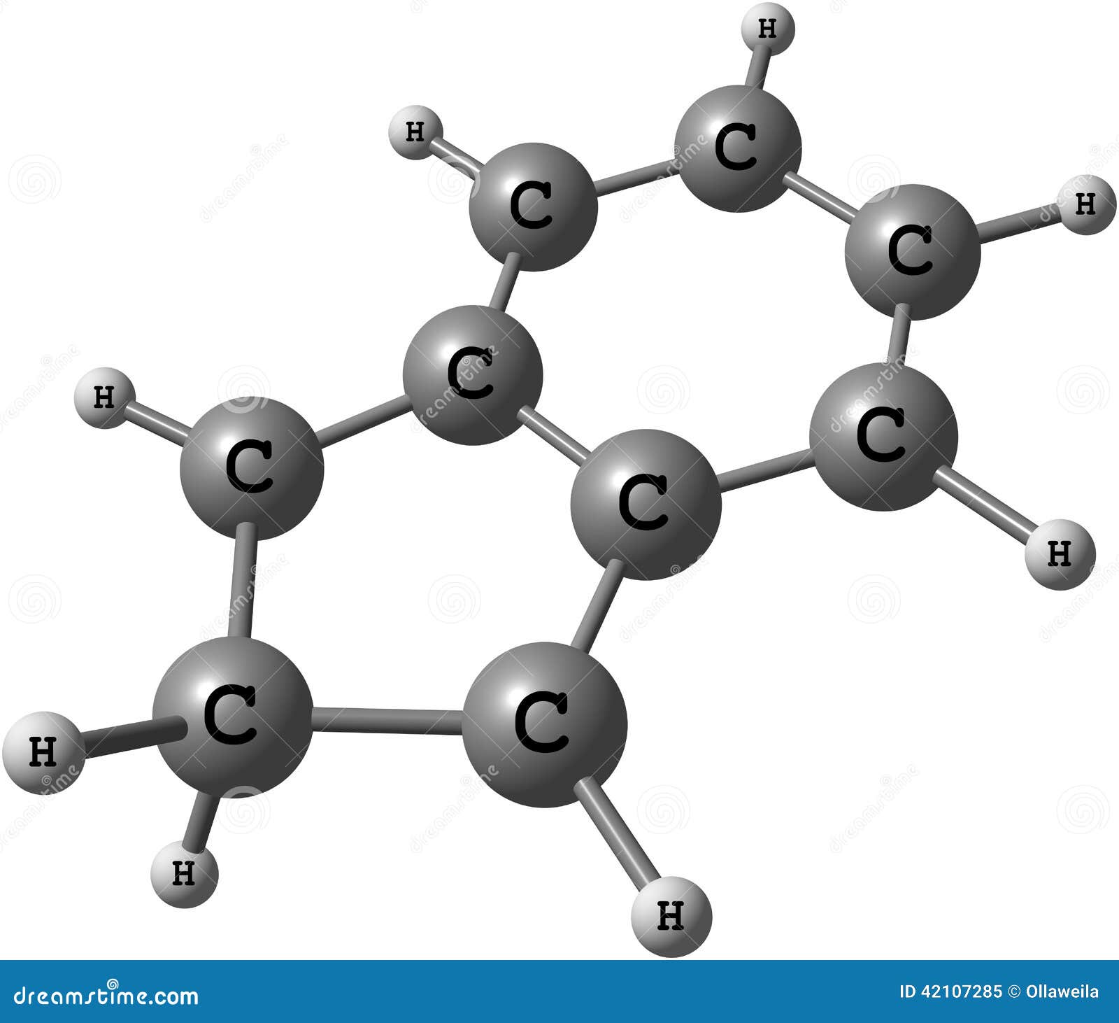 2H-indene Molecular Structure on White Background Stock Illustration ...
