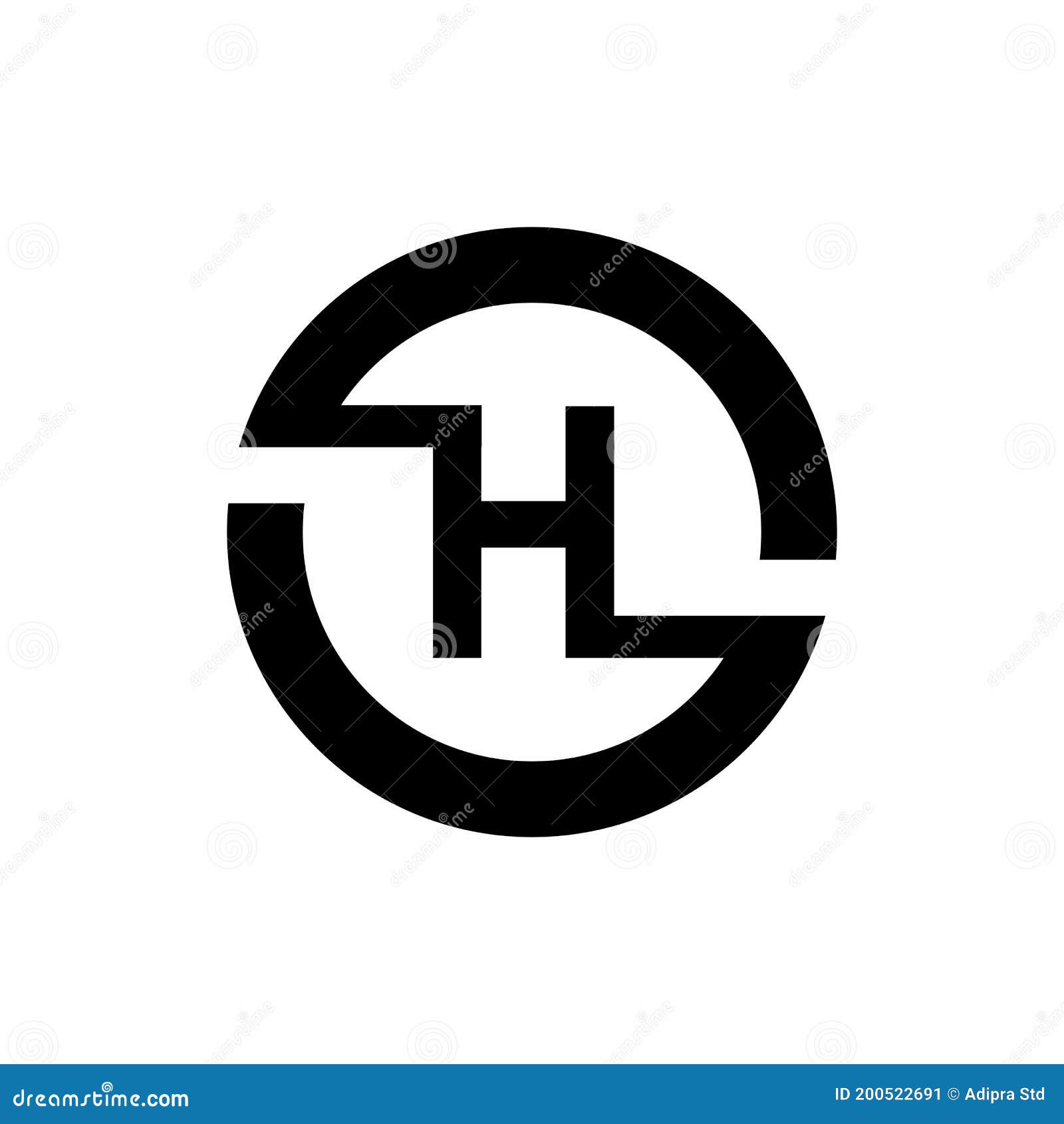 H Initial Letter in the Circle Logo Template Stock Vector ...